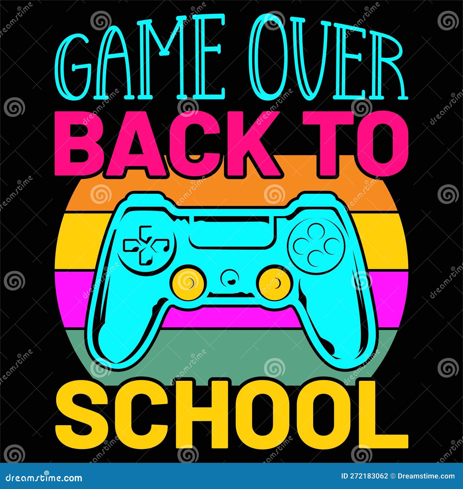 Game Over Back To School, Typography Design for Kindergarten Pre-k ...