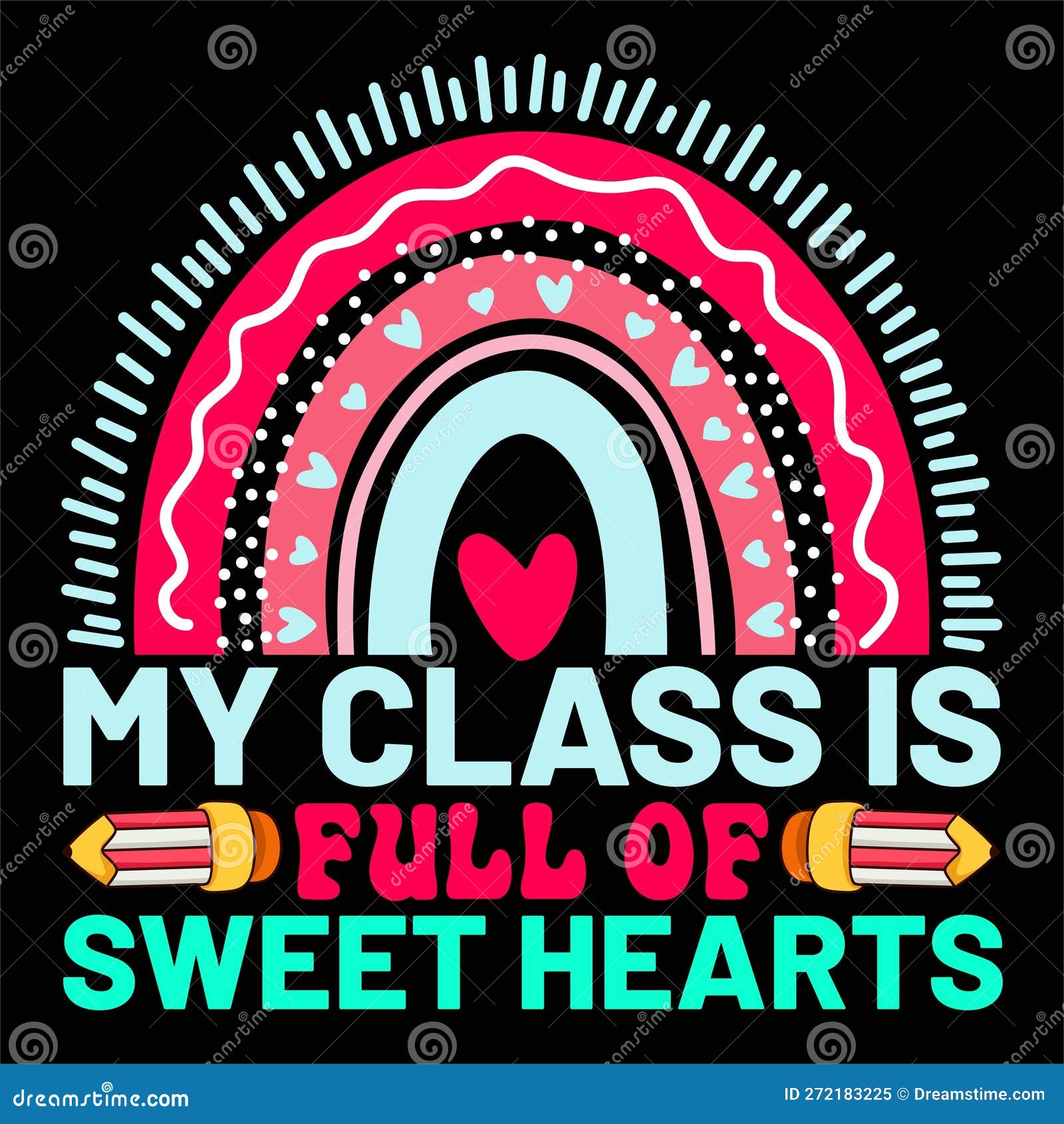My Class is Full of Sweet Hearts, Typography Design for Kindergarten ...