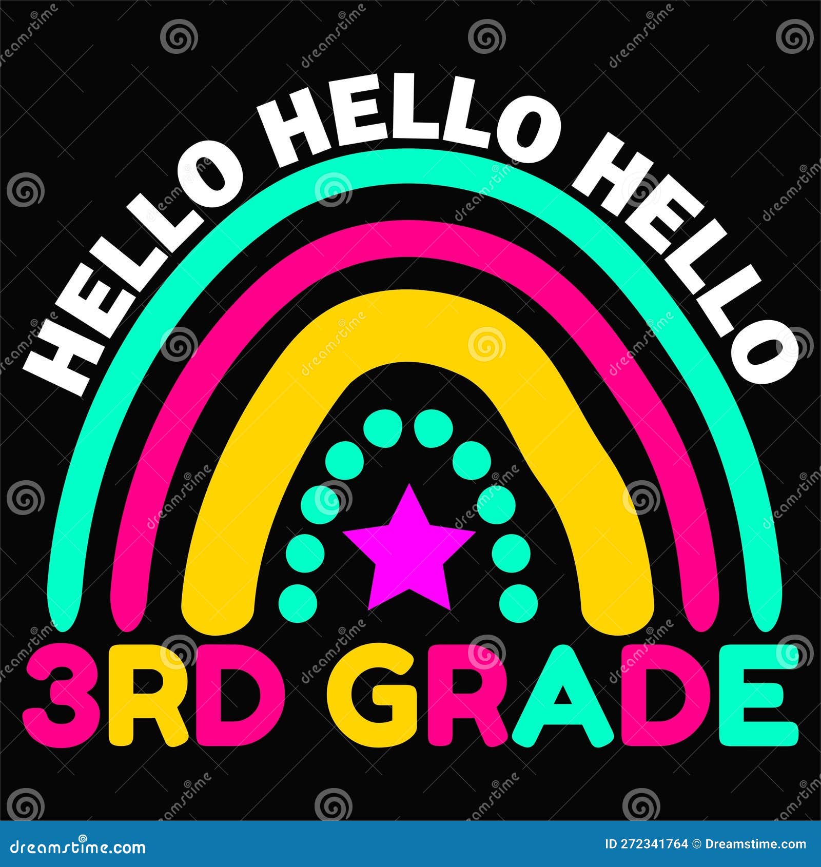 Hello 3rd Grade, Typography Design for Kindergarten Pre-k Preschool ...