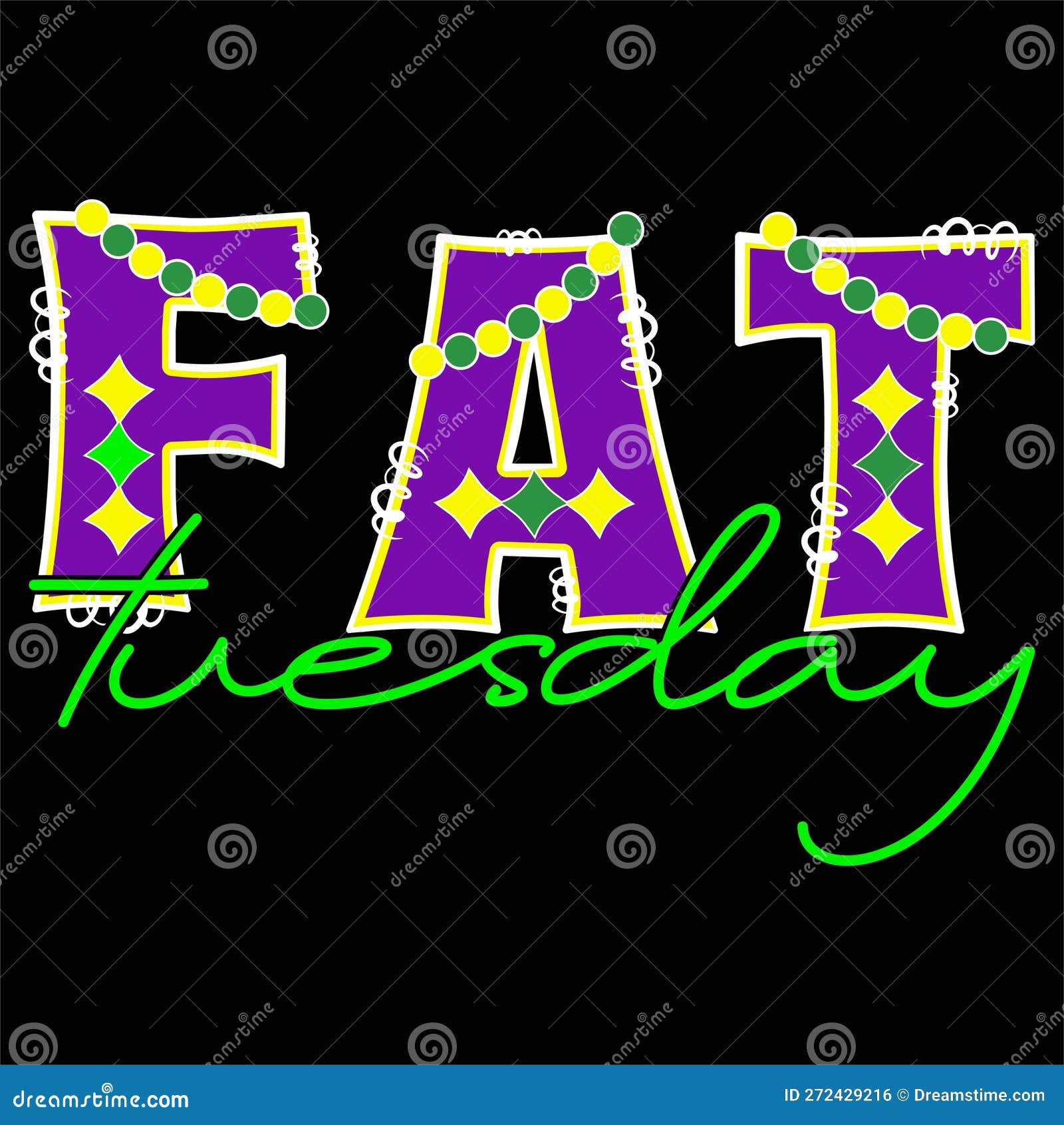 Fat Tuesday, Typography Design for Carnival Celebration Stock Vector ...