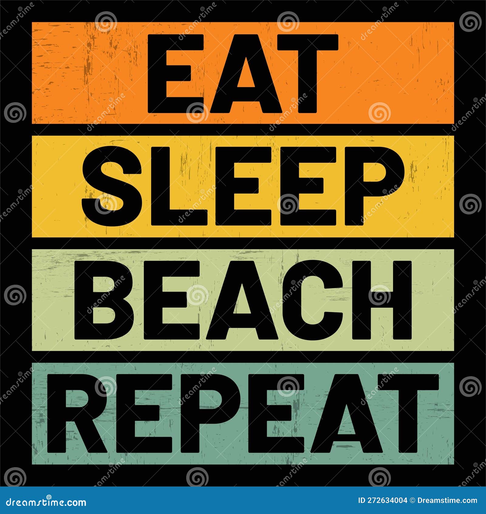 Eat Sleep Beach Repeat, Family Vacation Typography Design Stock Vector ...