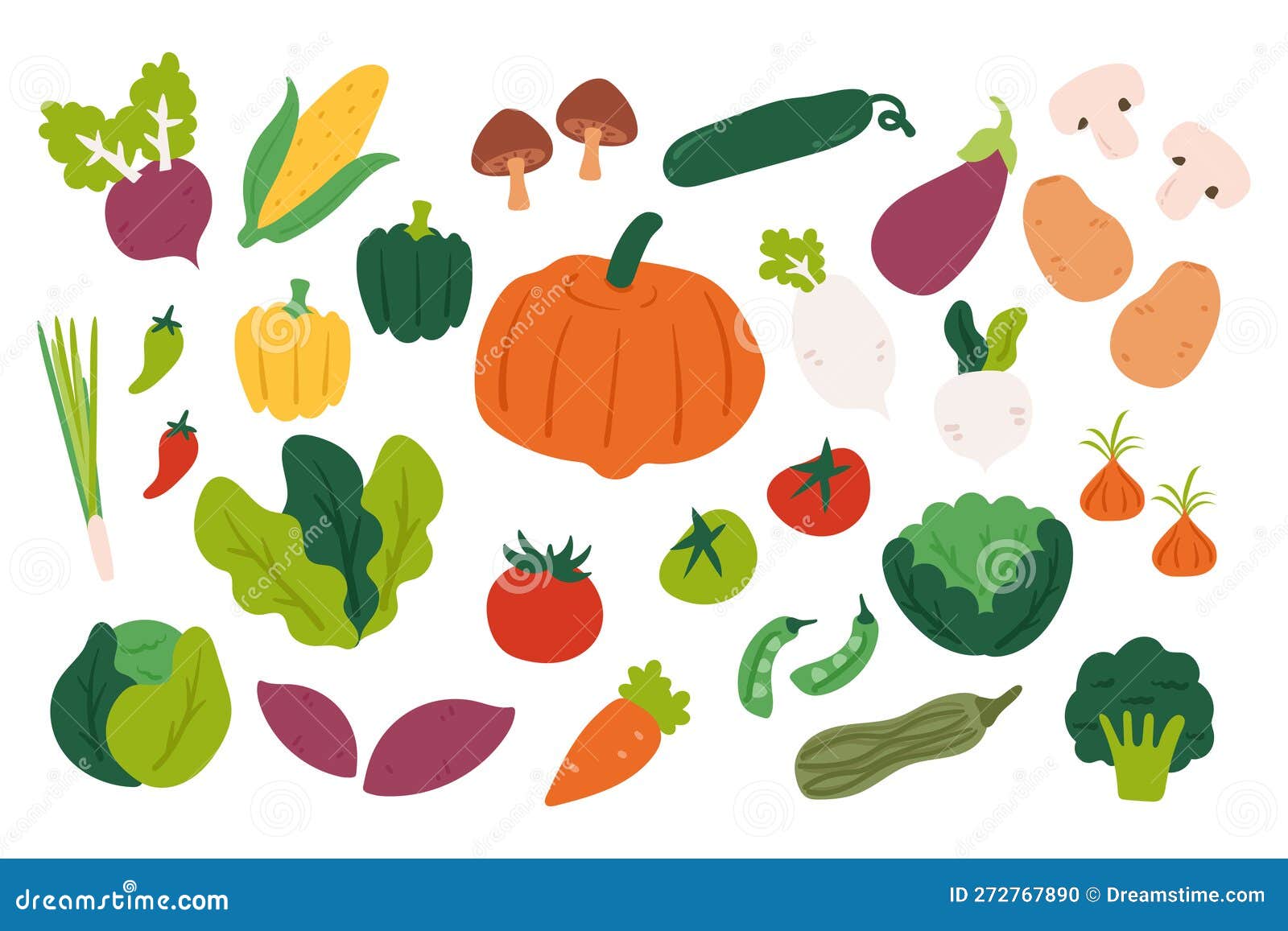 Hand Drawing Cartoon Set of Cute Vegetable Sticker Set Stock Vector ...