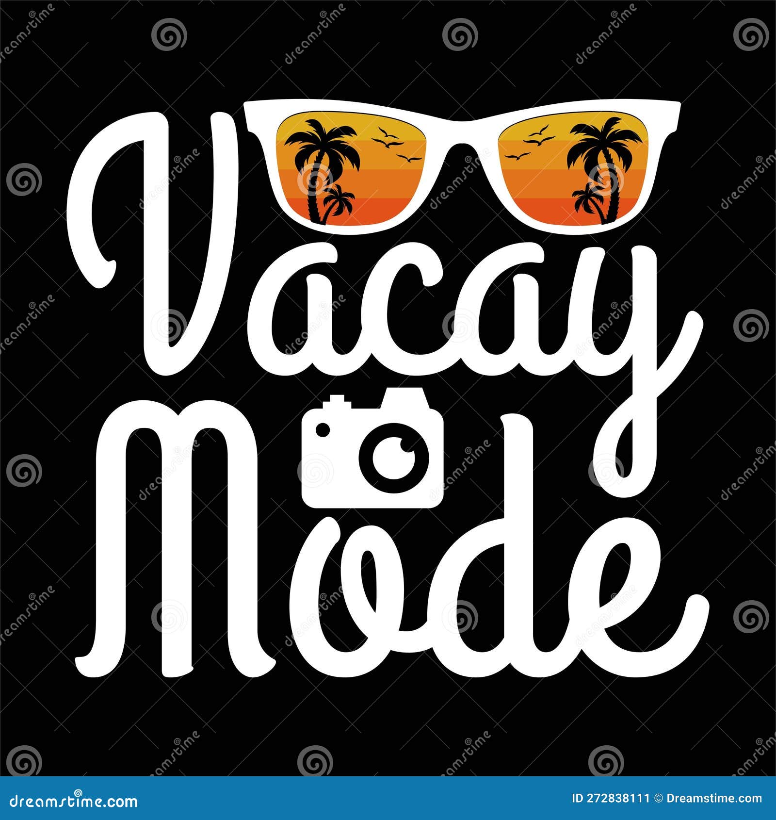 Vacay Mode, Family Vacation Typography Design Stock Vector ...