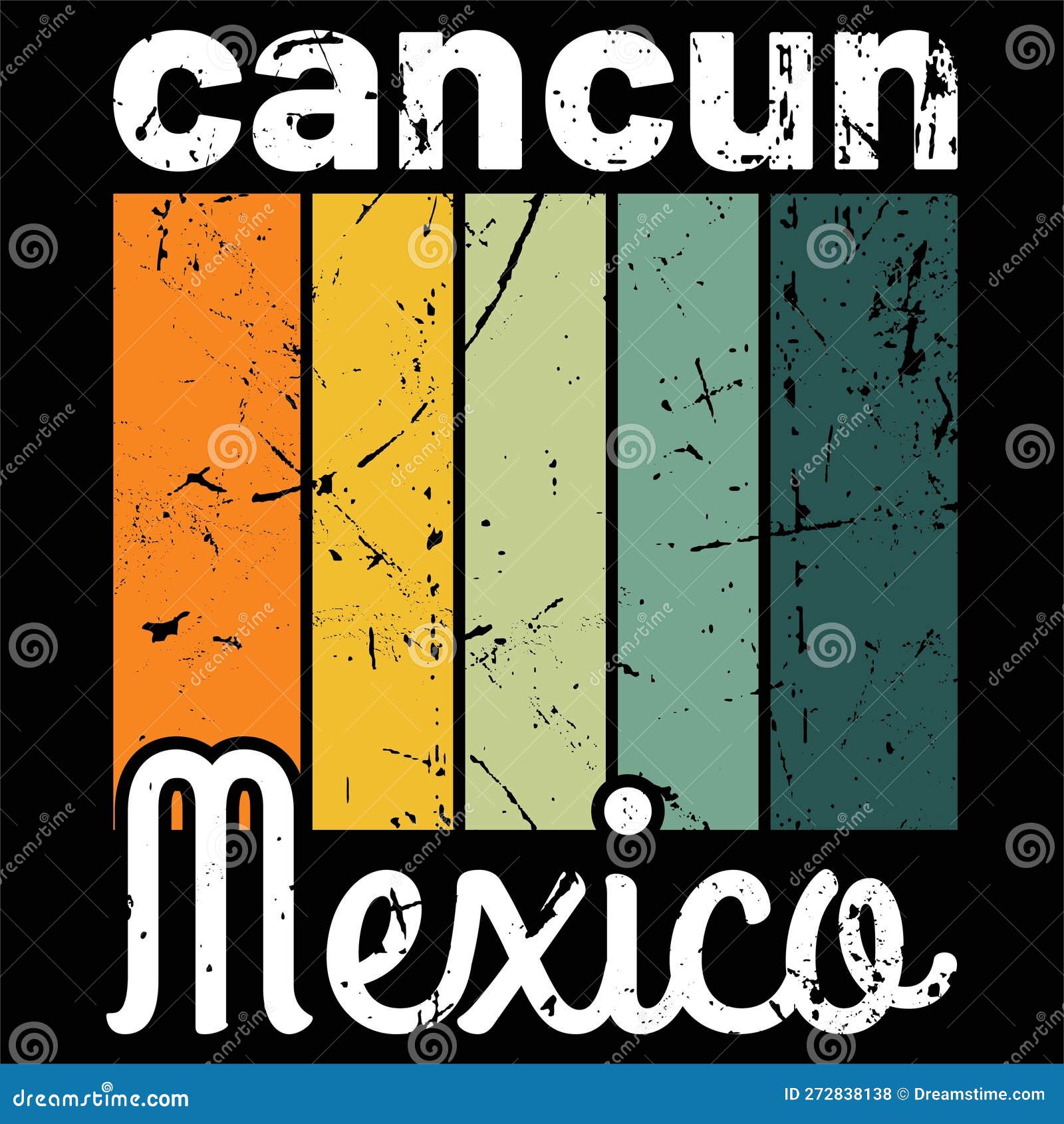 Cancun Mexico, Family Vacation Typography Design Stock Vector ...