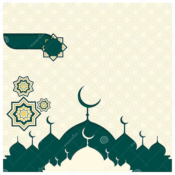 Ramadan Design Pamphlet with a Green and White Mosque Stock Vector ...