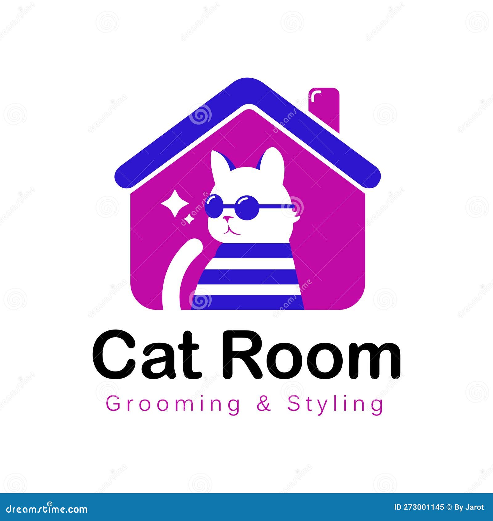 Vector Graphic Design of Logo Combination of House and Cat Stock ...