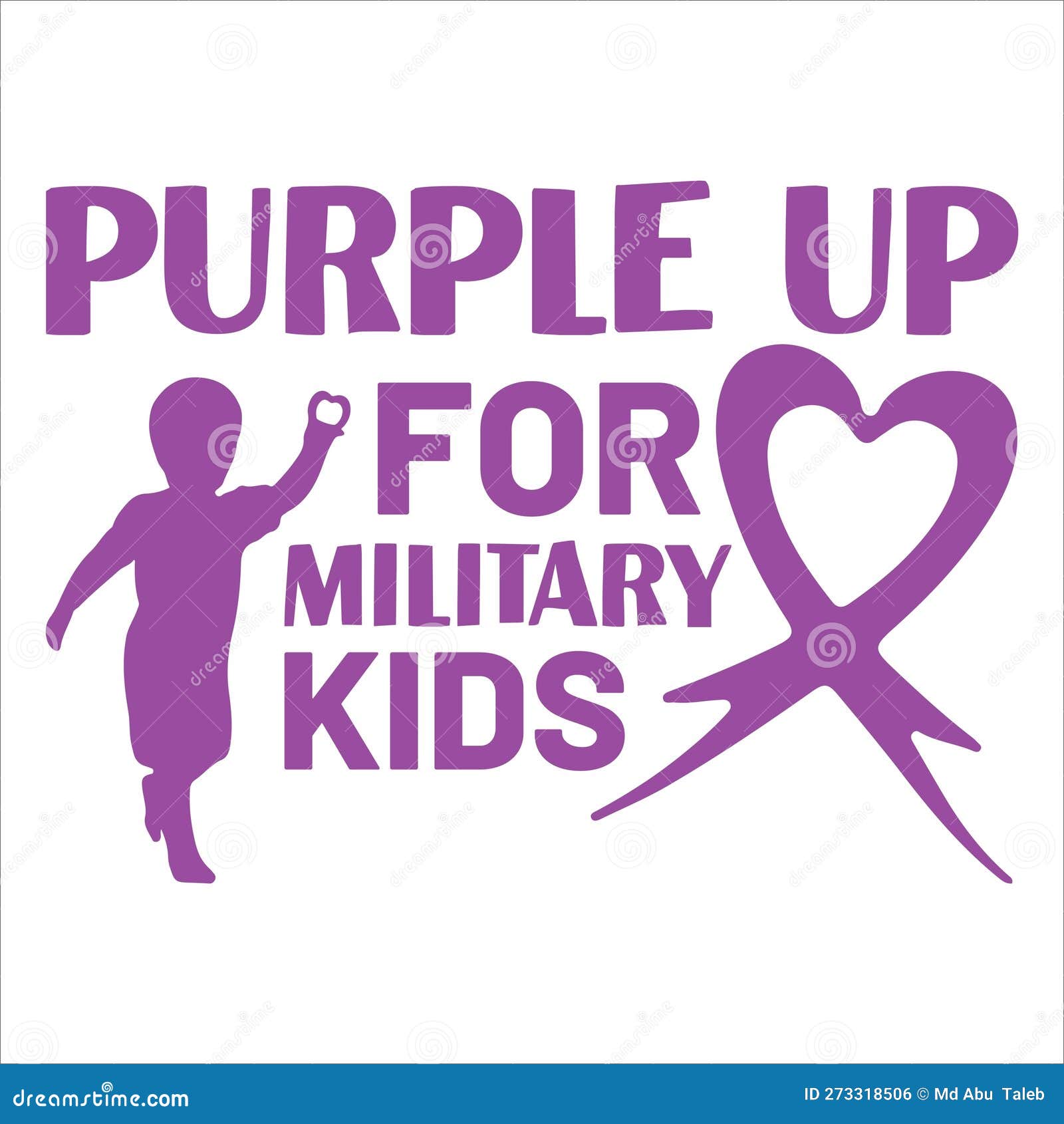 Purple Up for Military Kids, Military Child Typography T-shirt Design ...