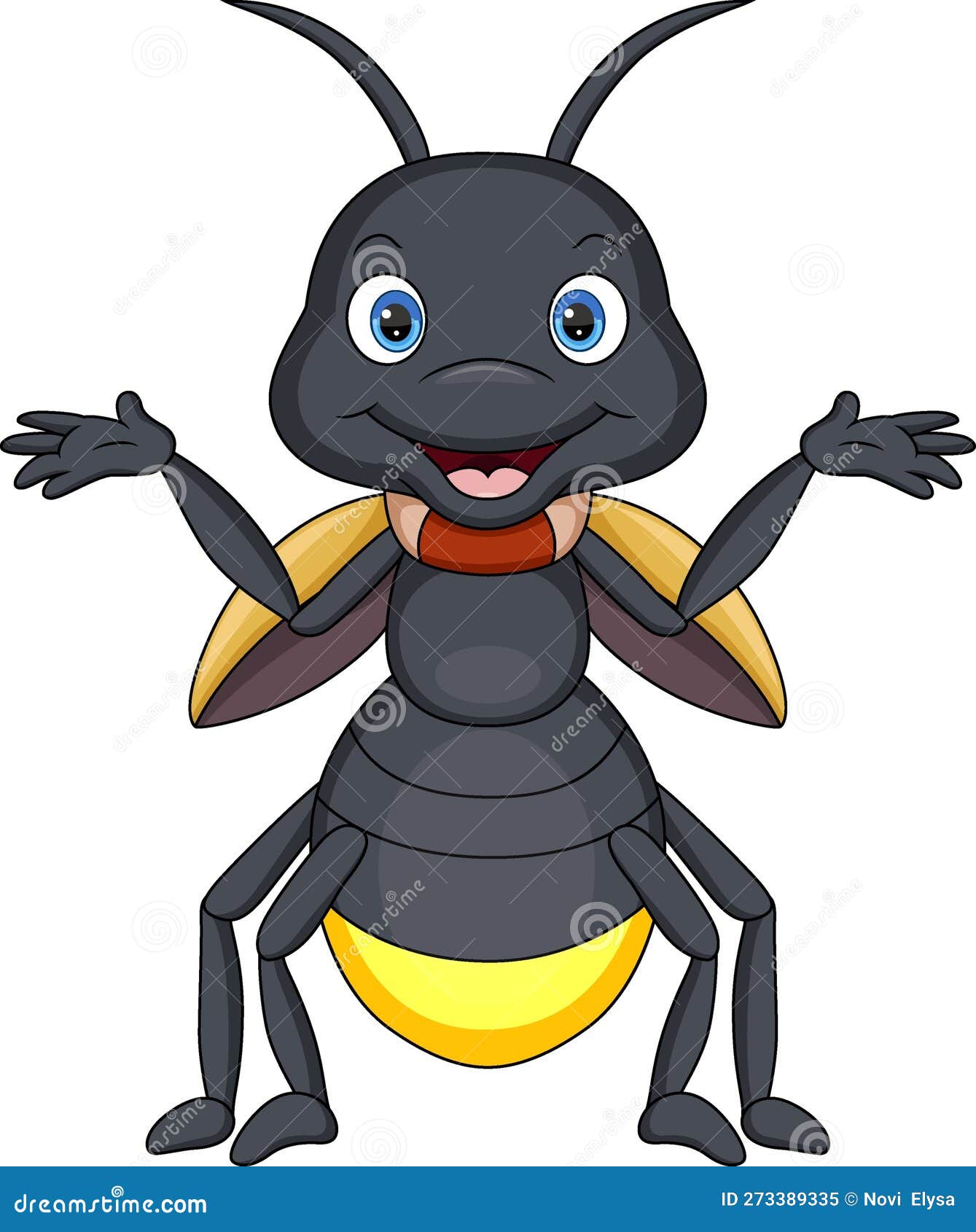 Firefly Cartoon Clipart. Cute Firefly (Lampyridae) Vector Illustration ...