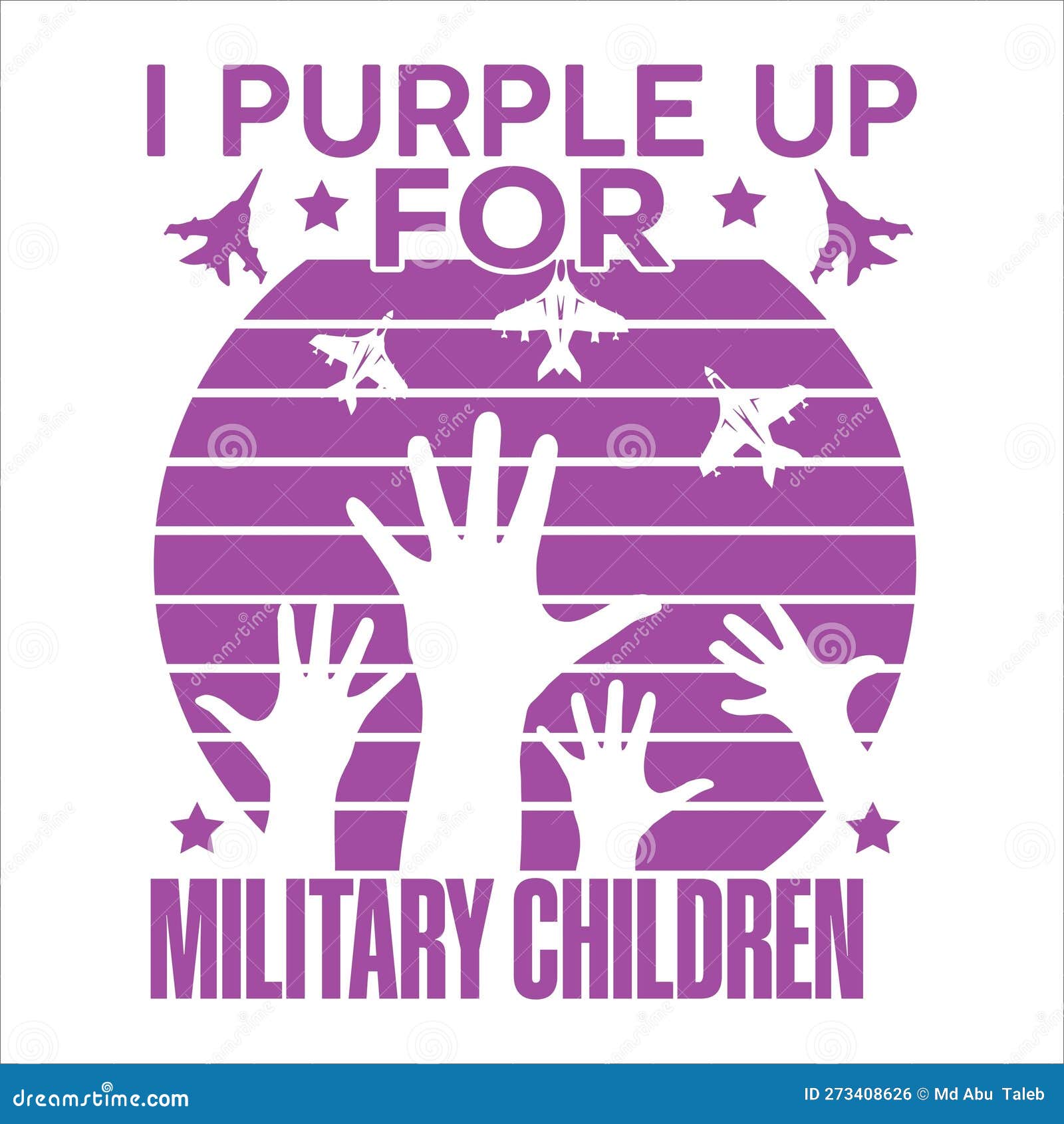I Purple Up for Military Children, Military Child Typography T-shirt ...
