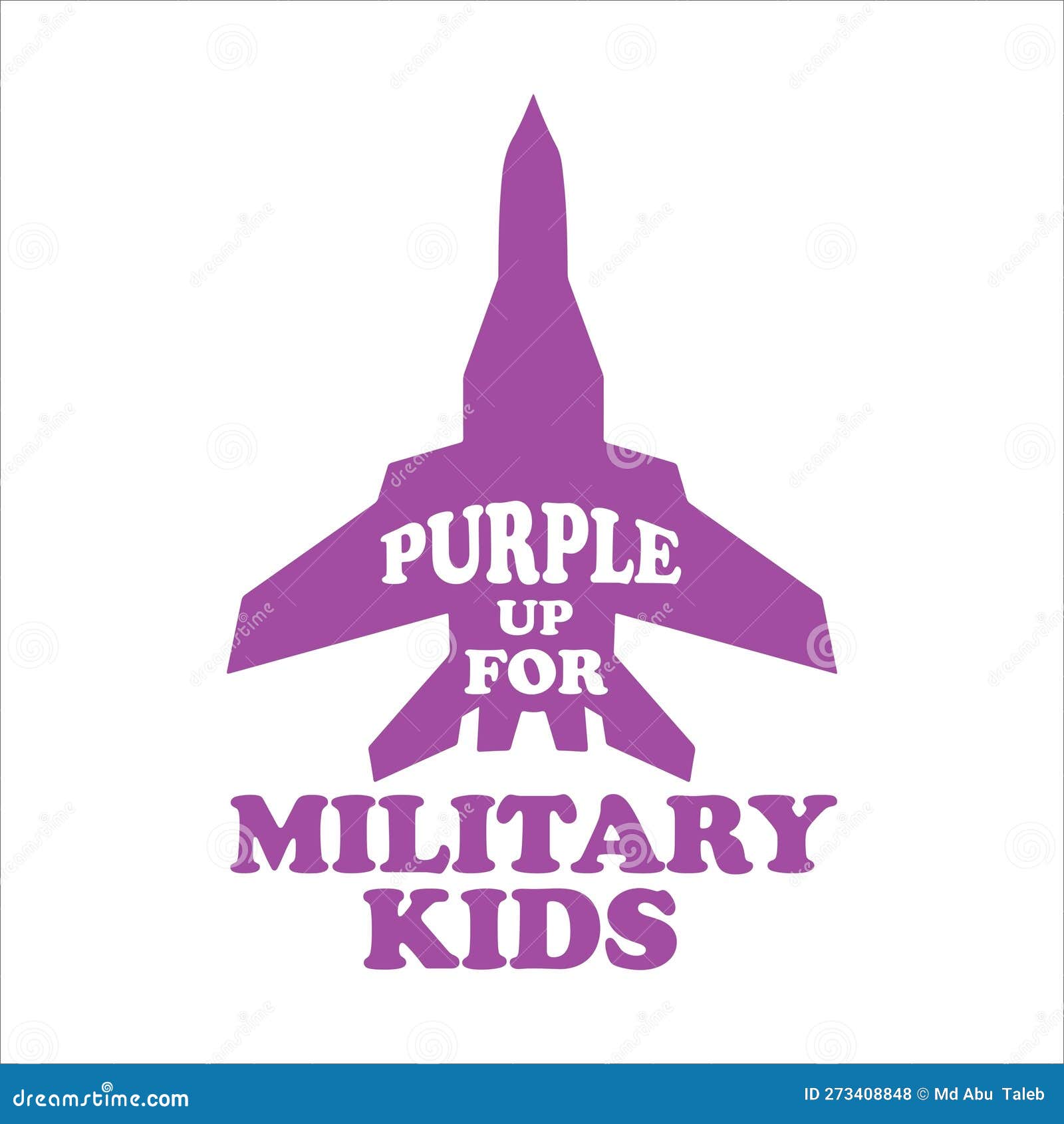 Purple Up for Military Kids, Military Child Typography T-shirt Design ...