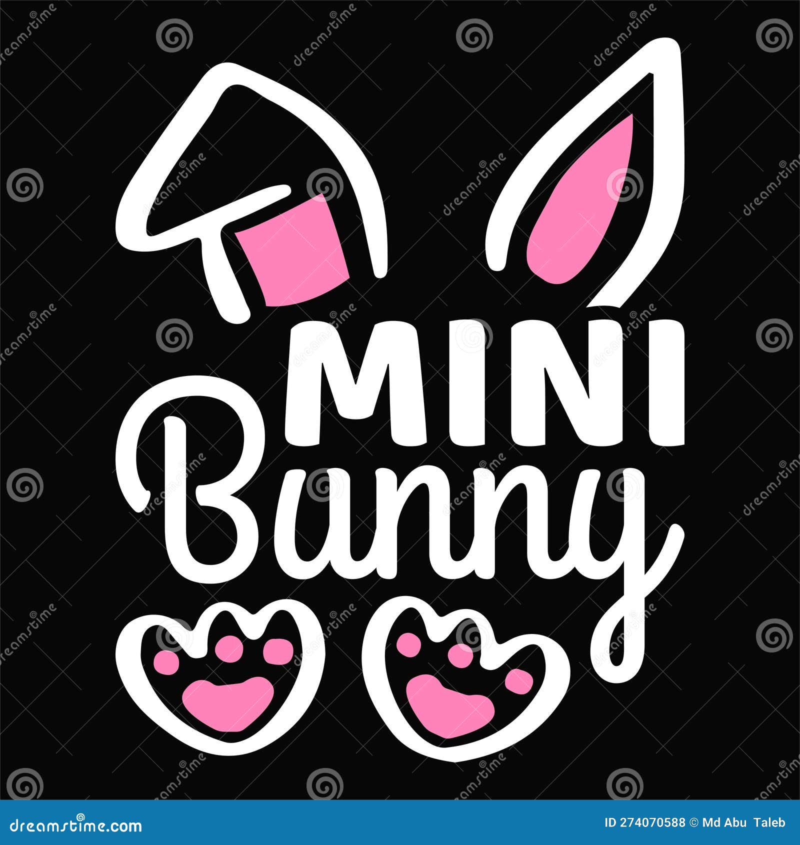 Mimi Bunny, Typography Design for Easter Day Stock Vector ...
