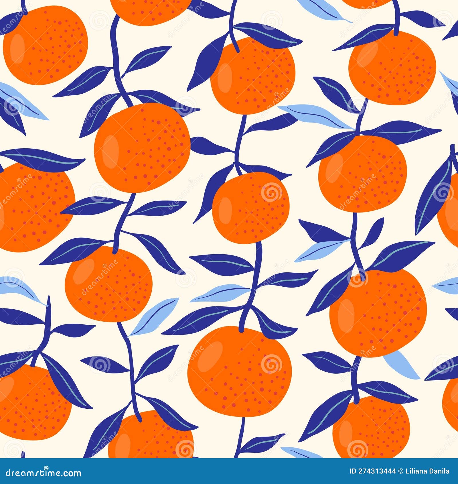 Seamless Pattern with Oranges, Summer Background Wallpaper with Ripe ...