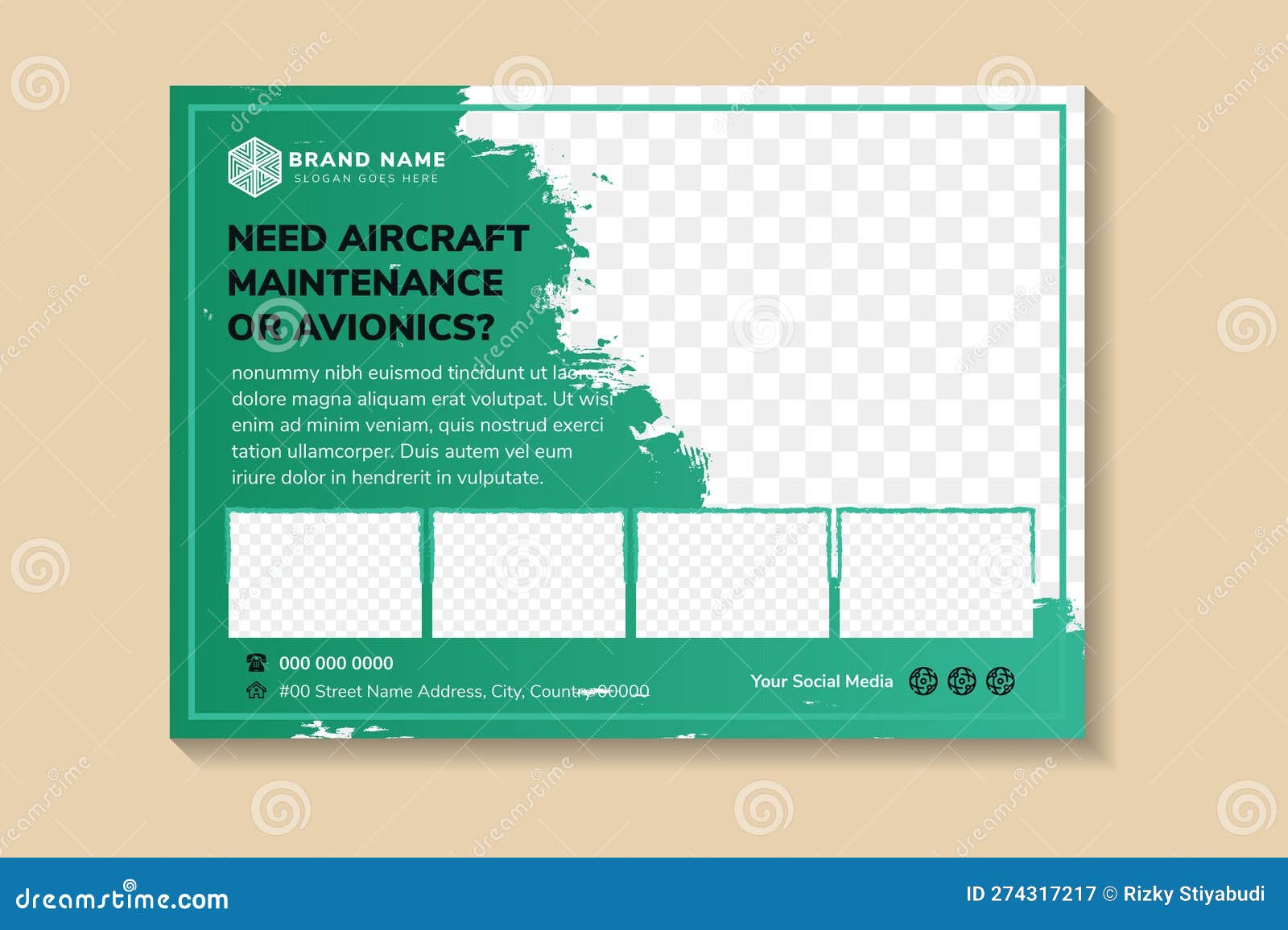 Template For Posting Social Media In Spring Vector Illustration ...