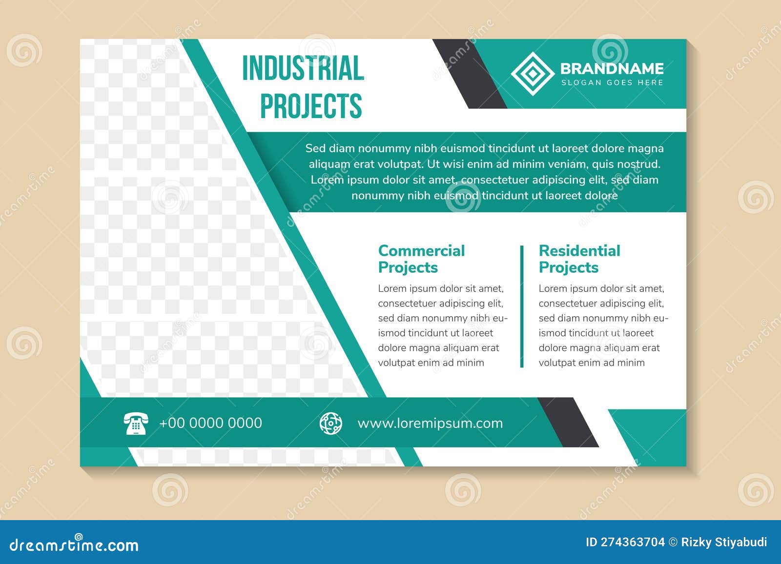 Abstract Flyer Template Design Use a Headline is Industrial Project ...