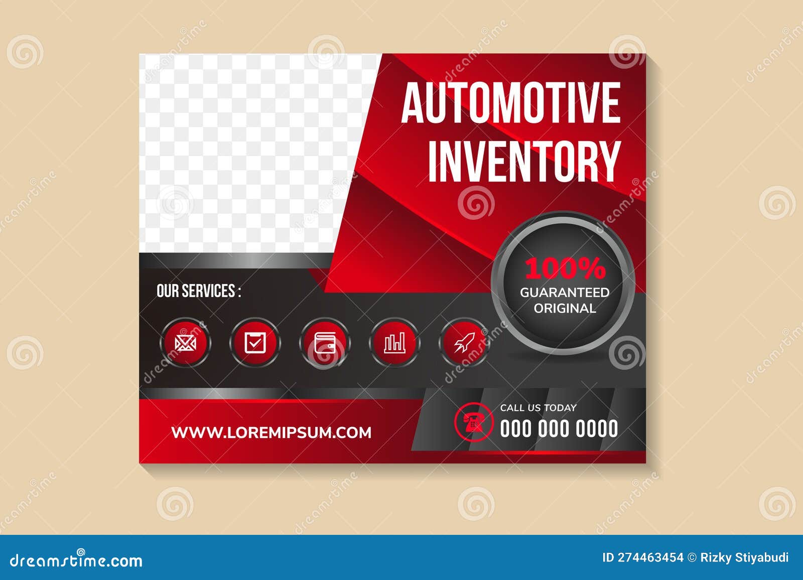 Automotive Inventory Banner Using Combination Black and Red Gradient ...
