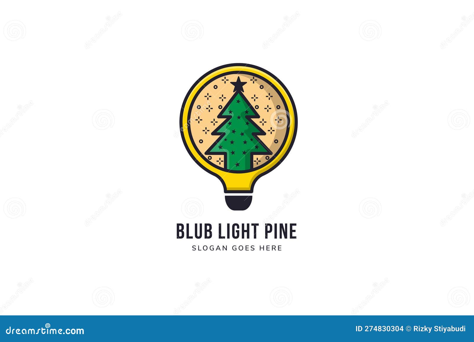 Pine Power Logo Design Template Using Doodle Style Stock Vector ...