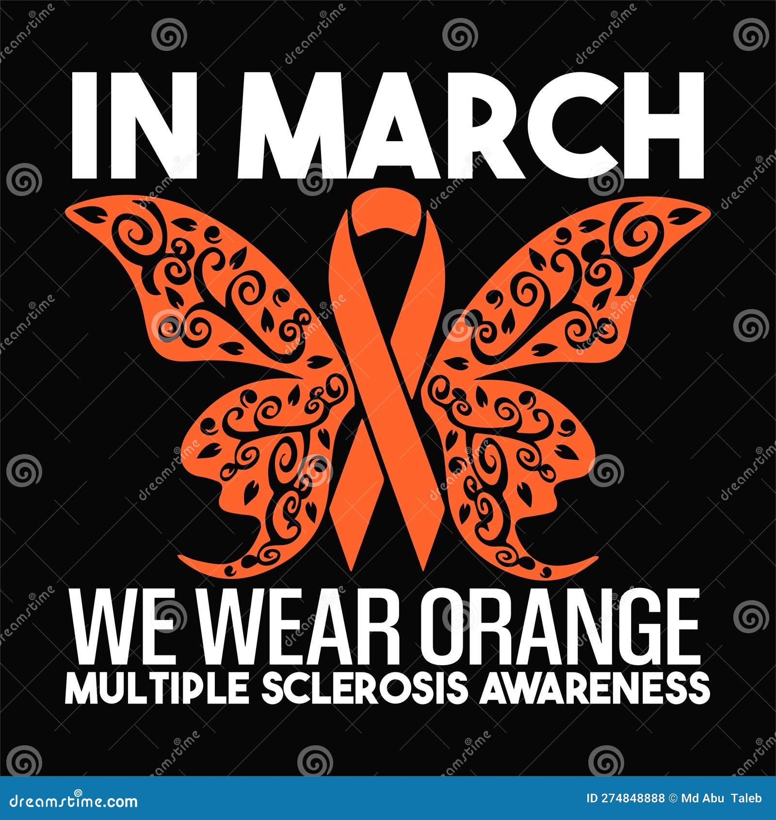 In March we Wear Orange Multiple Sclerosis Awareness, (White Orange ...