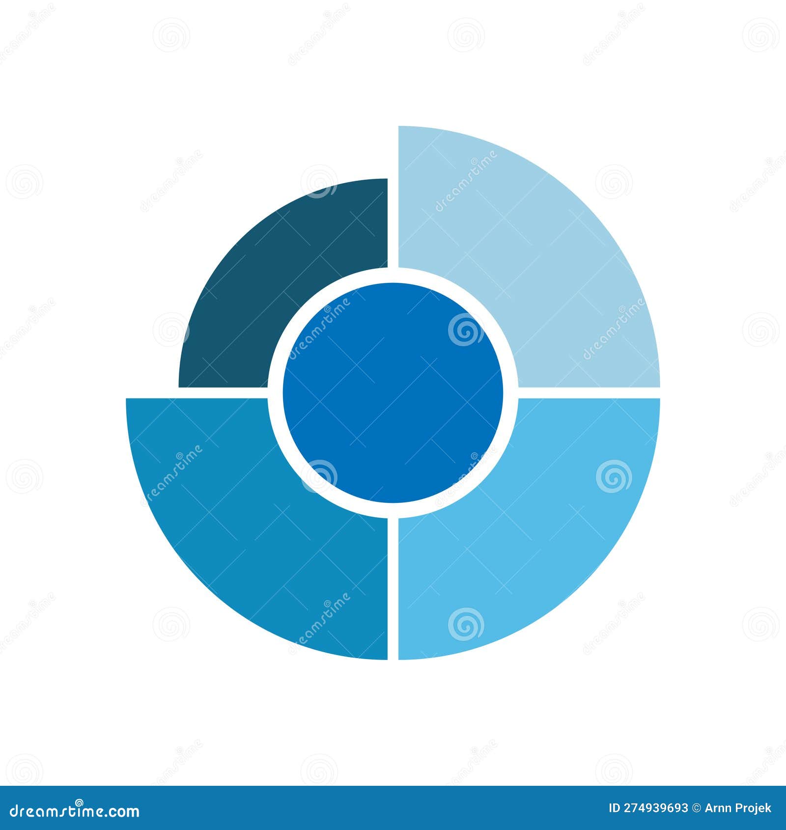 Illustration Vector Graphic of Blue Three-quarter Circle Diagram Stock Vector - Illustration of ...