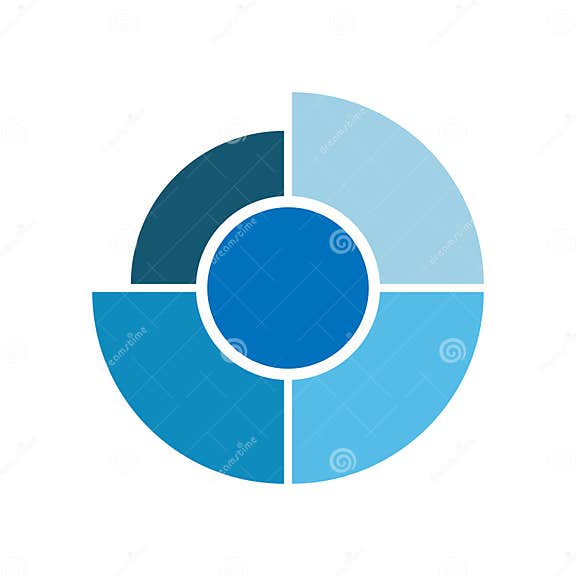 Illustration Vector Graphic of Blue Three-quarter Circle Diagram Stock ...