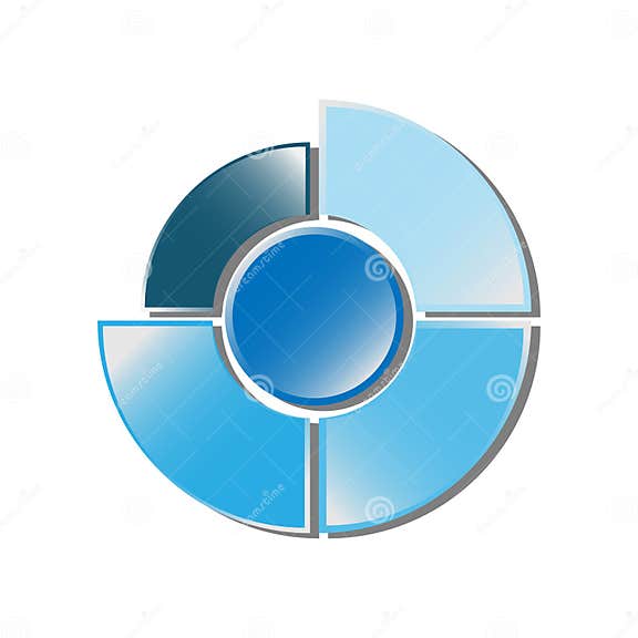 Illustration Vector Graphic of 3d Hd Blue Three-quarter Circle Diagram ...