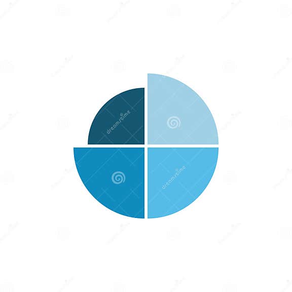 Illustration Vector Graphic of Blue Three-quarter Circle Diagram Stock ...