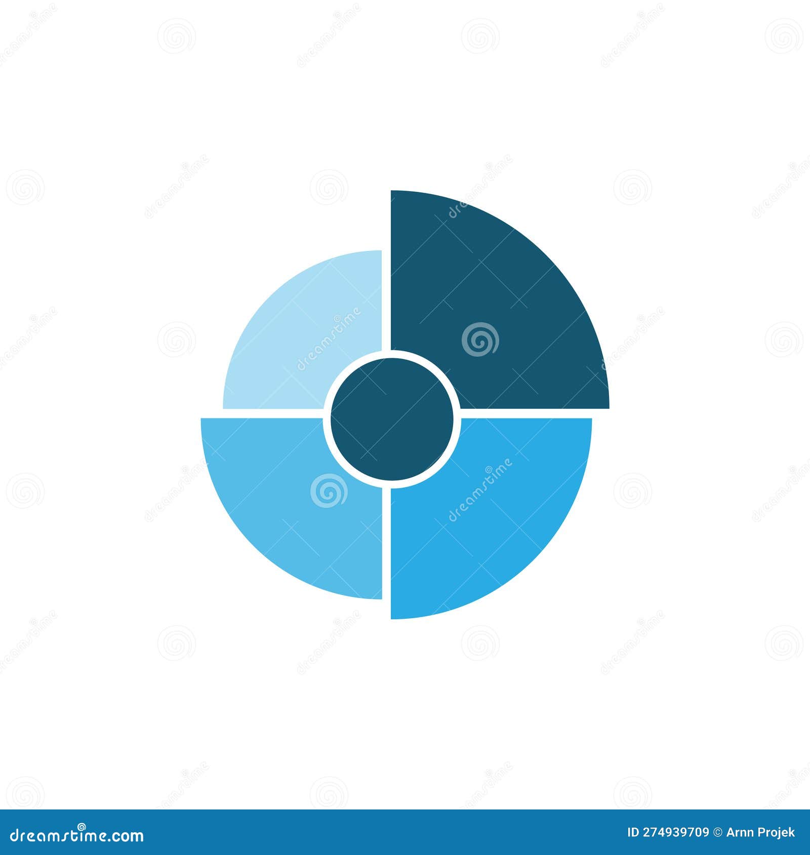 Illustration Vector Graphic of Blue Quarter Circle Diagra Stock Vector ...