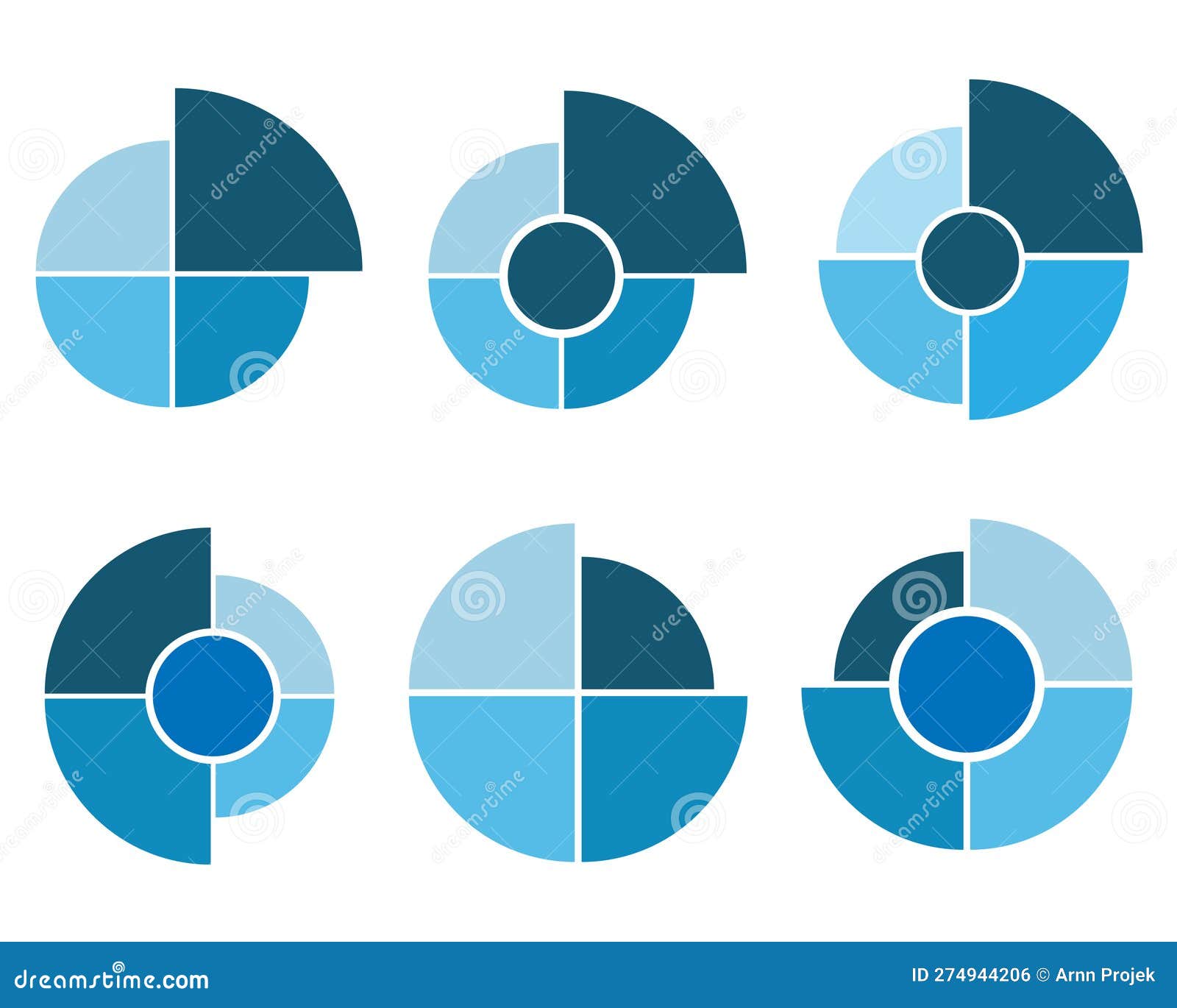 Illustration Vector Graphic of Blue Circle Diagram Set Stock Vector ...