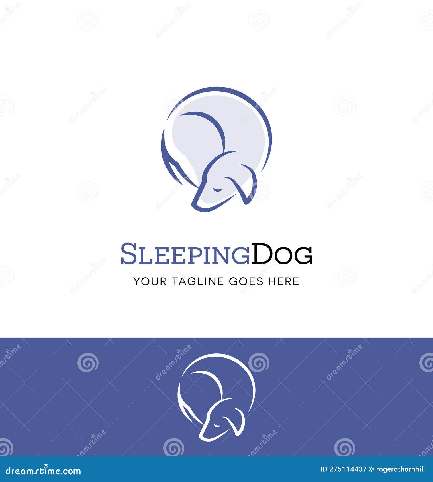 Sleeping Dog Logo for Pet Sitting or Related Business. Stock Vector ...