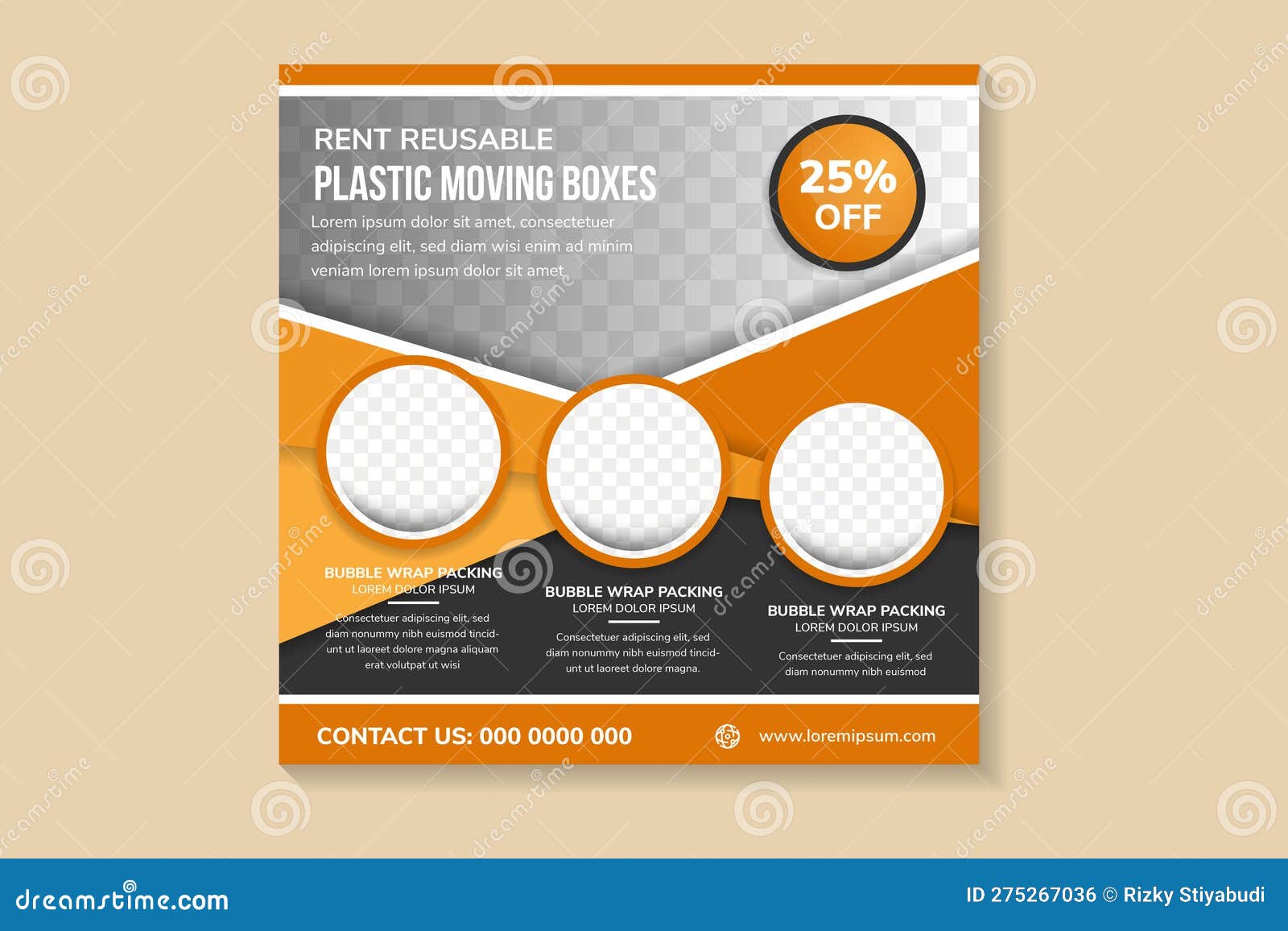Rent Reusable Plastic Moving Boxes Headline of Social Media Square ...