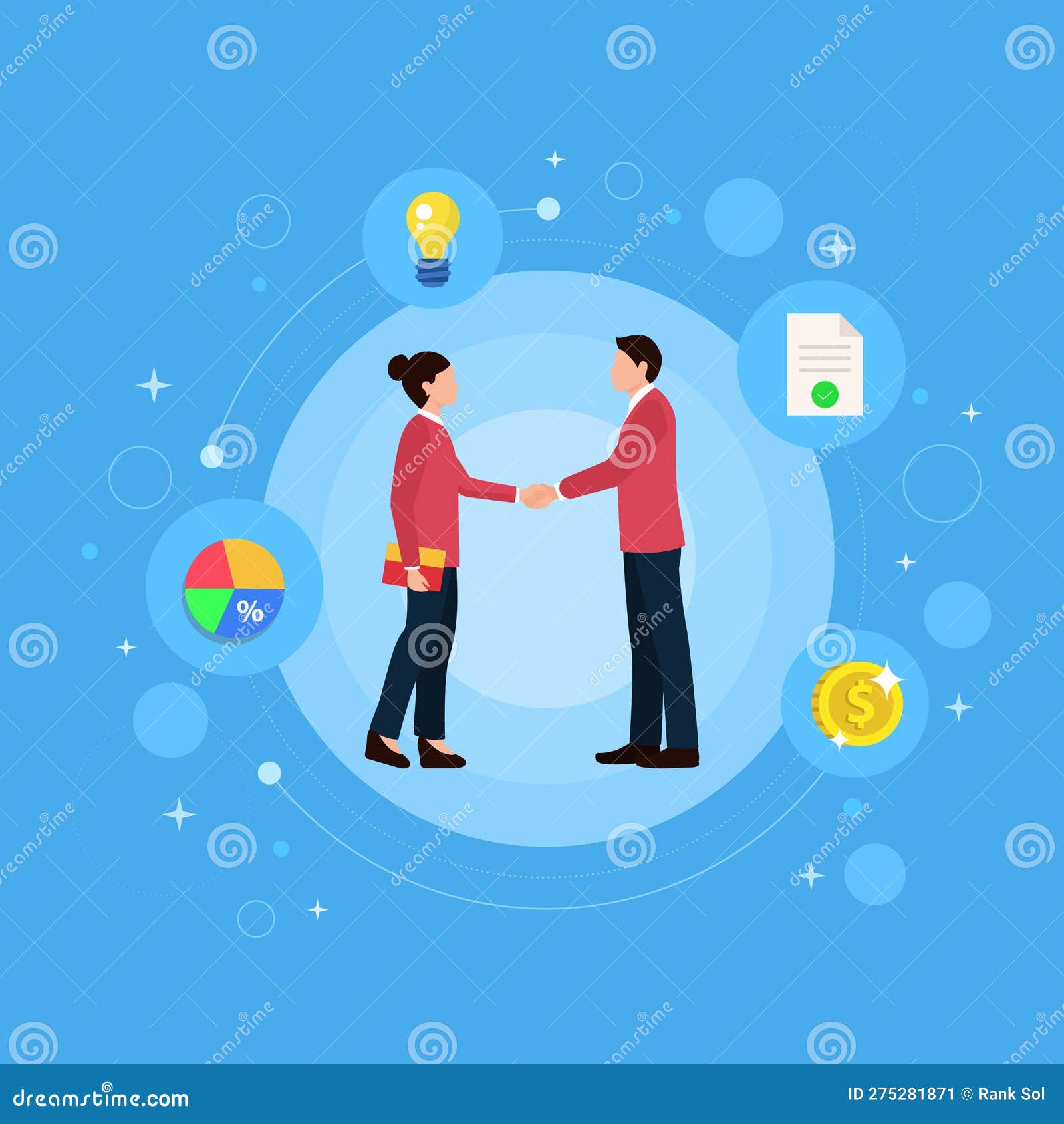 Two Executives In Powerful Handshake With Intense Eye Contact In Modern ...