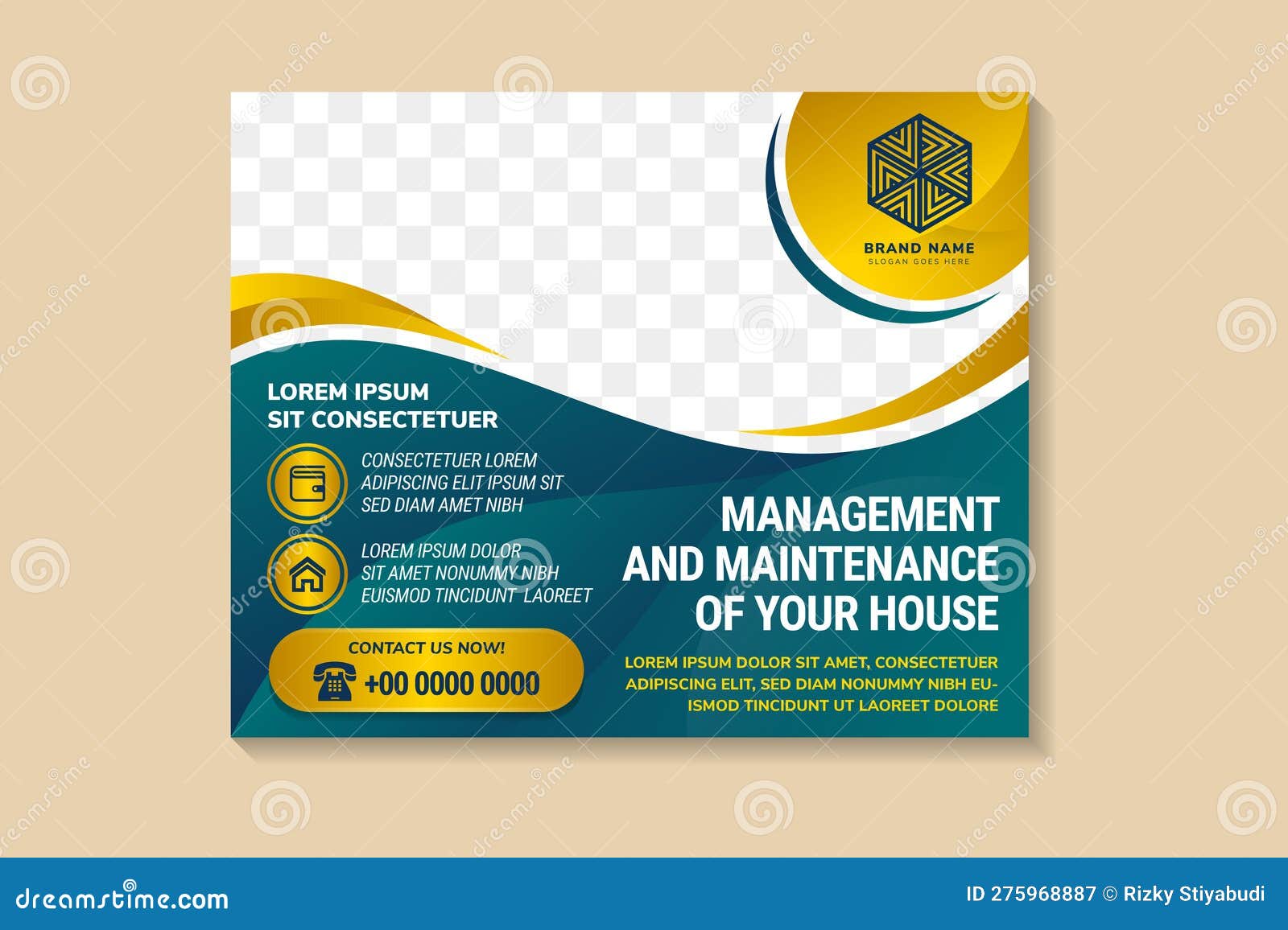 Management and Maintenance of Your House Flyer Template with Gold and ...