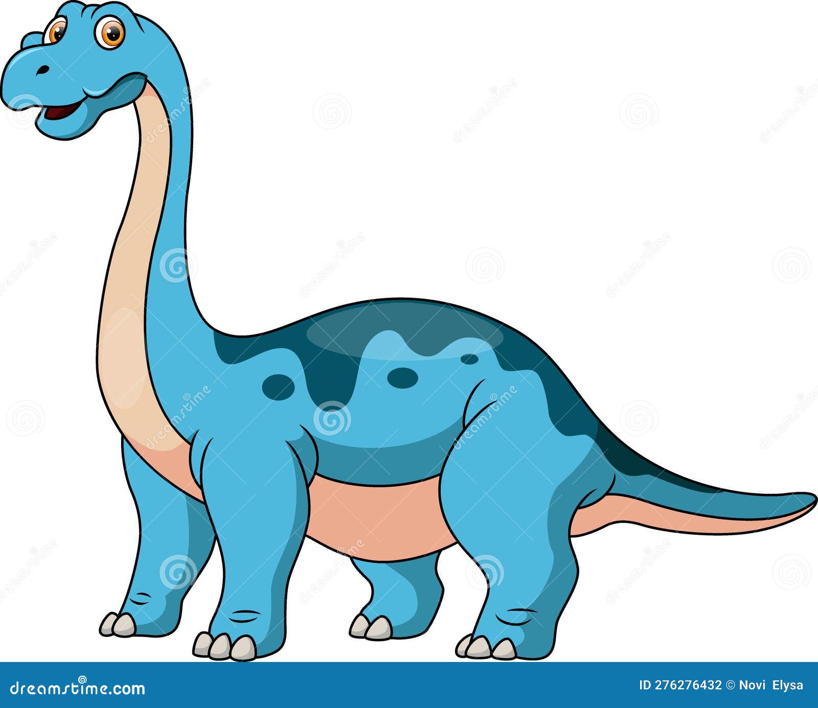 Supersaurus Cute Character Dinosaurs Cartoon Vector | CartoonDealer.com ...