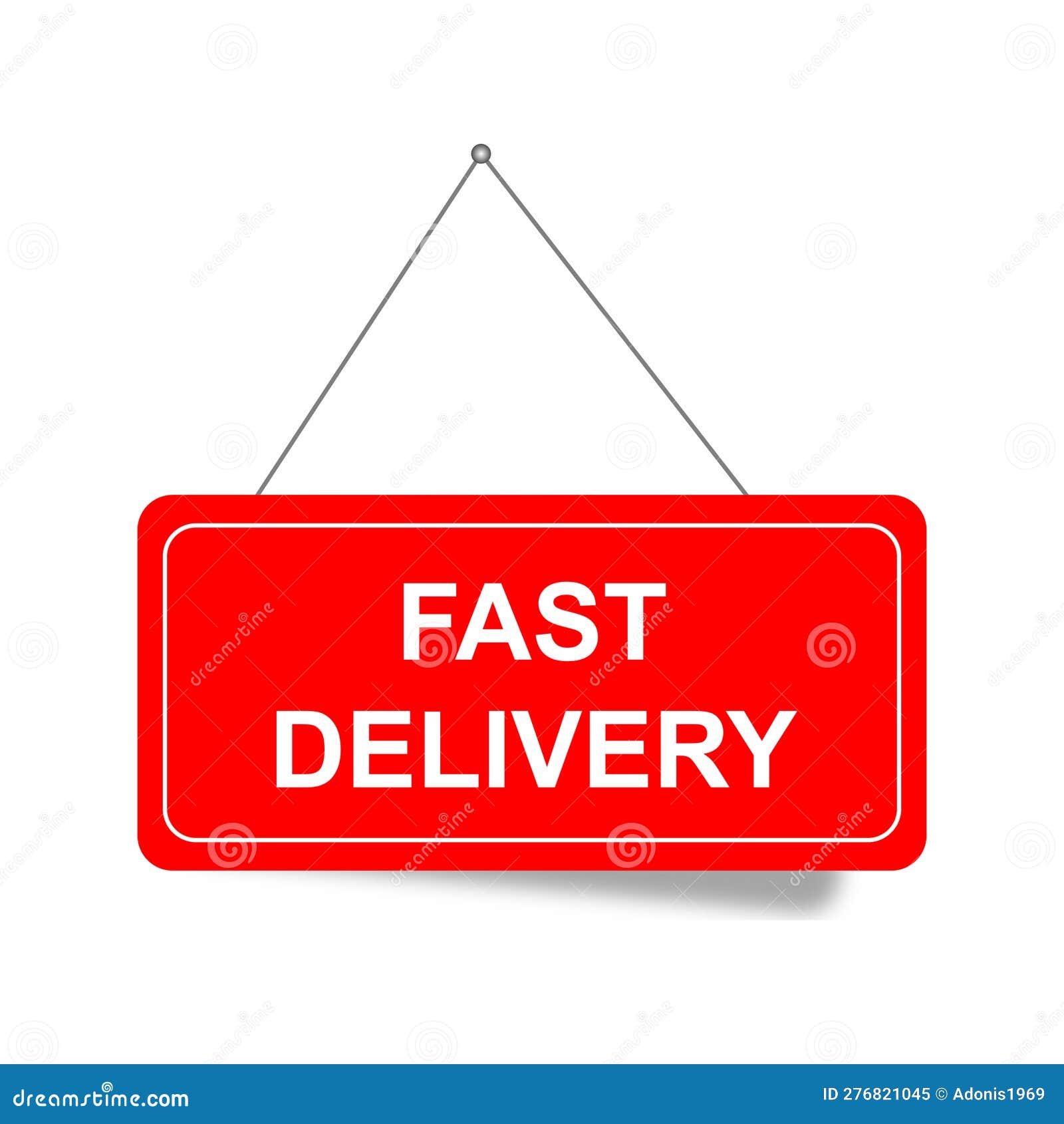 Fast Delivery Sign on White Stock Illustration - Illustration of ...