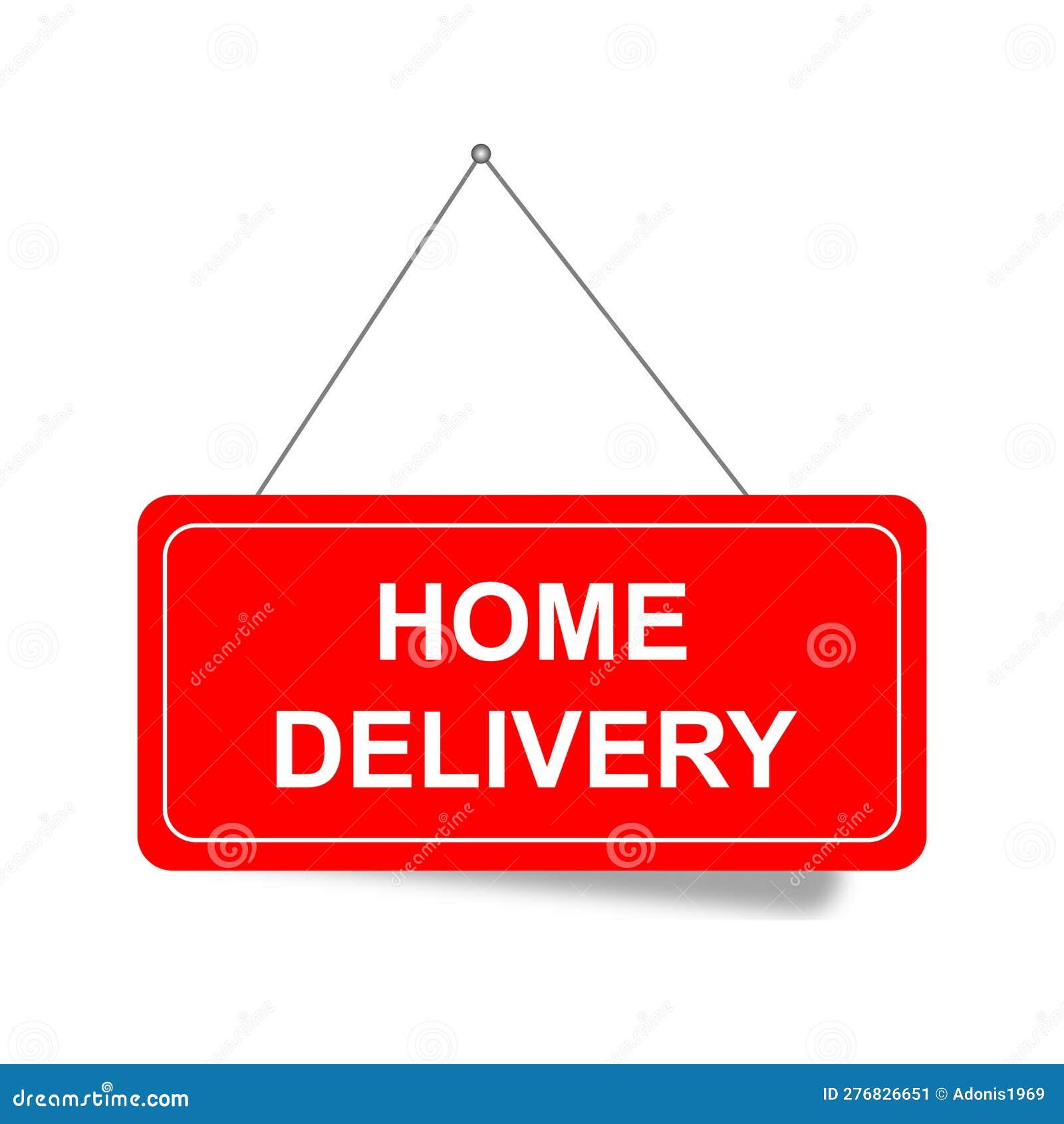 Home Delivery Sign on White Stock Illustration - Illustration of ...