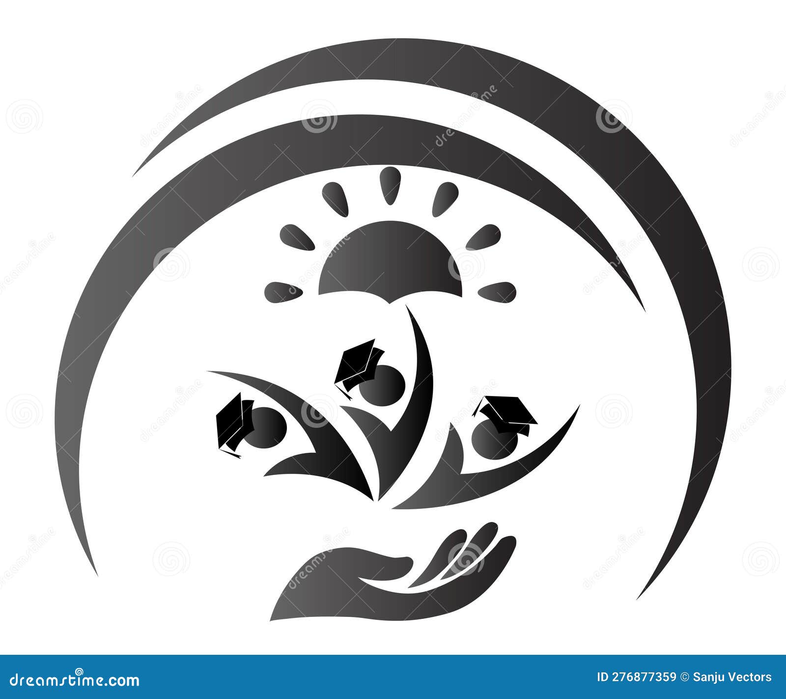 Higher Education Logo Flat Icon Vector Stock Image with Black Color ...