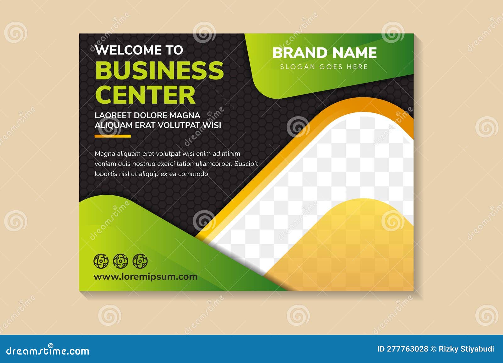 Welcome To Business Center Flyer Design Template. Horizontal Vector ...