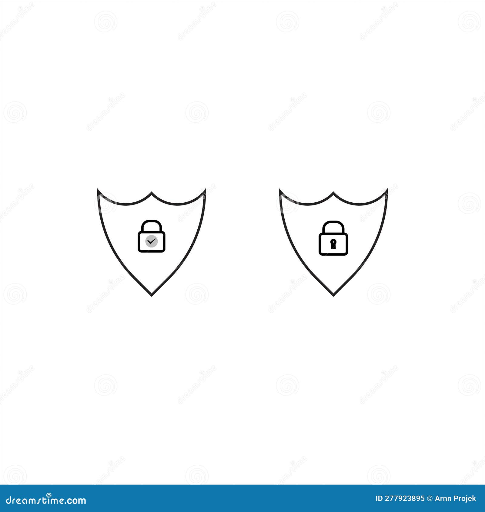 Simple Black and White Padlock and Shield Security Icon Stock Vector ...