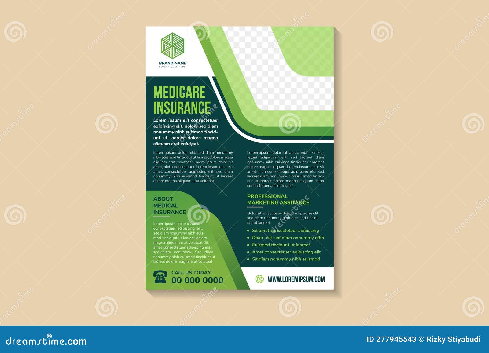 Medical Insurance and Health Care Flyer Design Using Multicolor Green ...