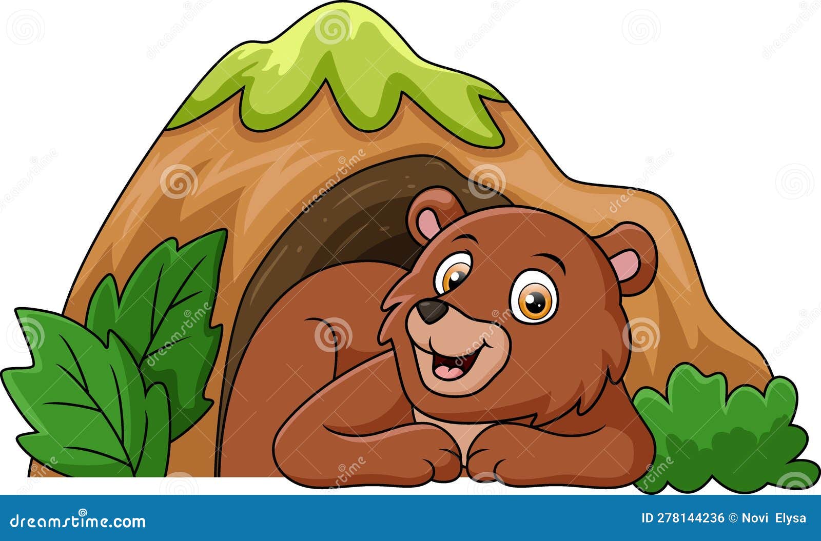 Cartoon Hibernating Bear Vector Illustration | CartoonDealer.com #38052728