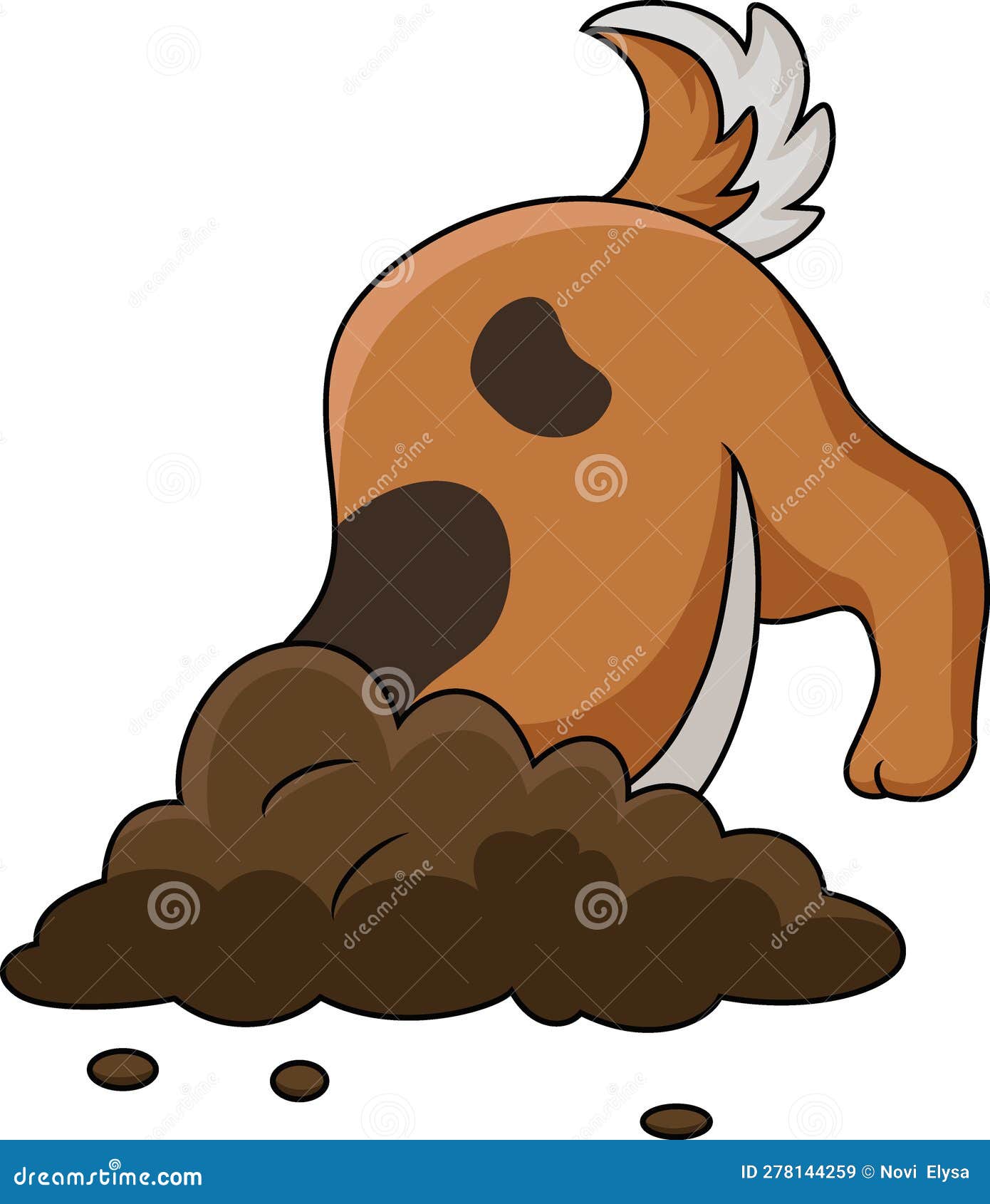 Cute Dog Digging a Hole in the Ground Stock Vector - Illustration of ...