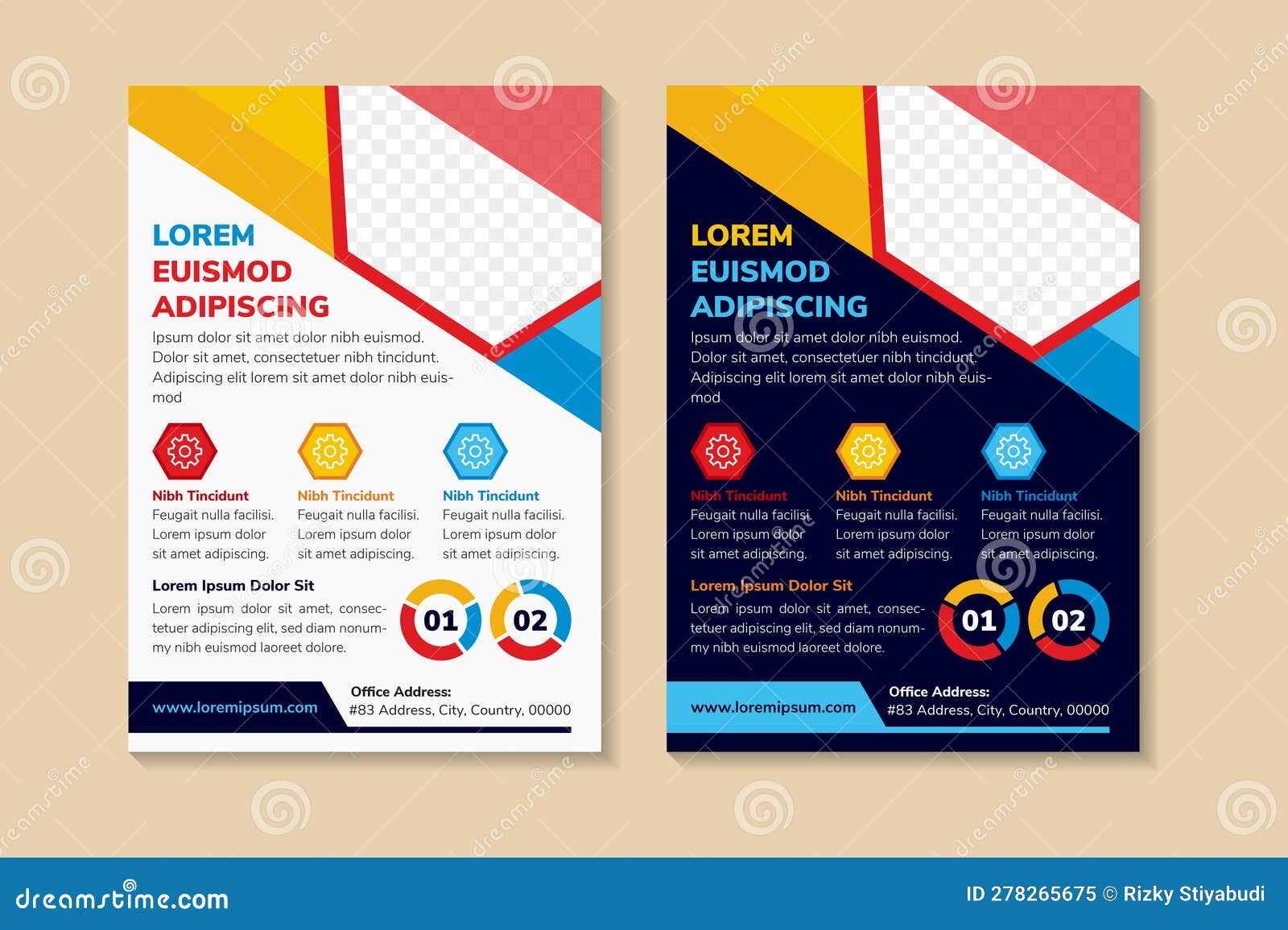 Abstract Flyer Template Design Use a Headline is Custom Dummy Text ...