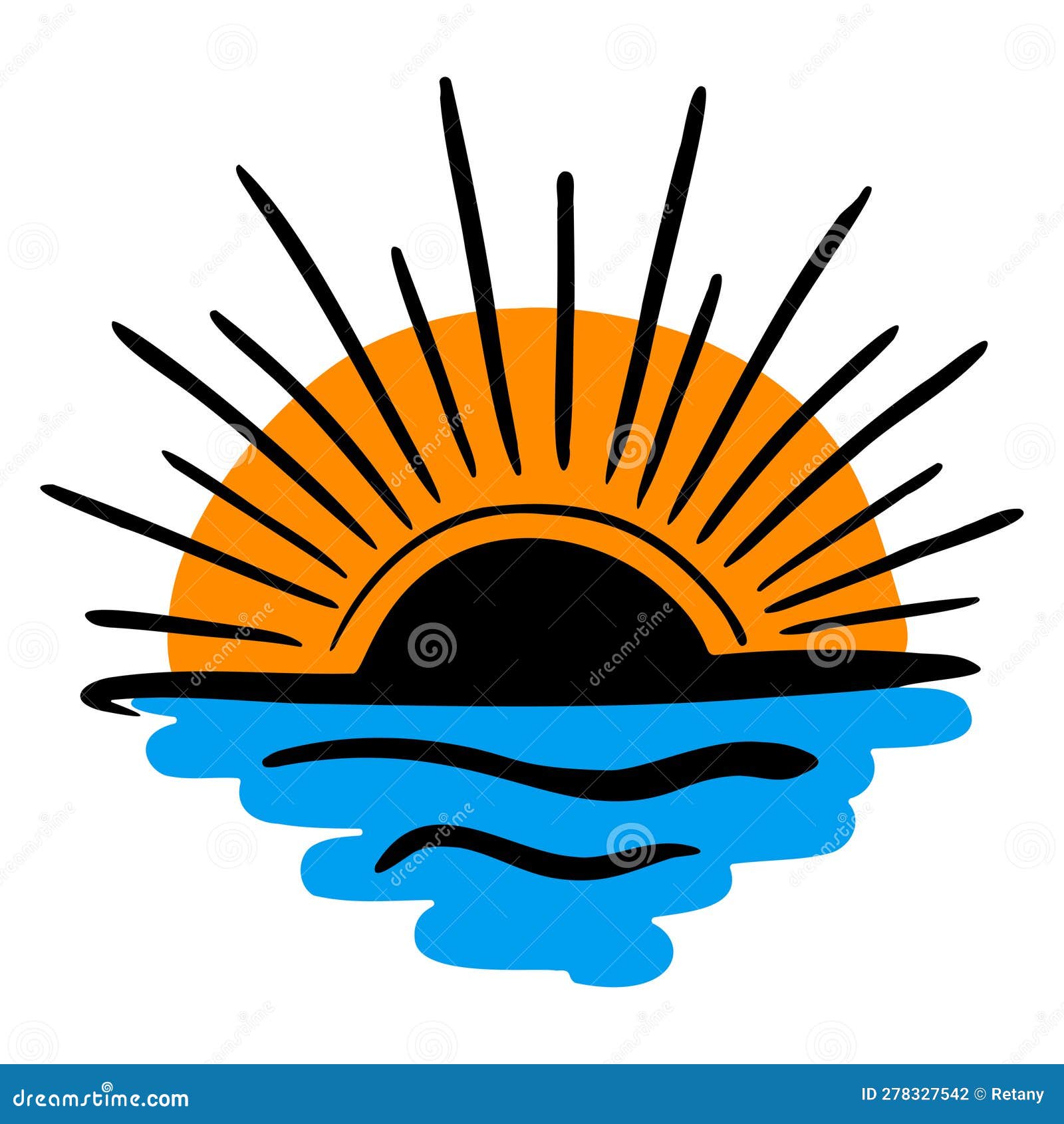 Color sketch of sun. stock vector. Illustration of color - 278327542