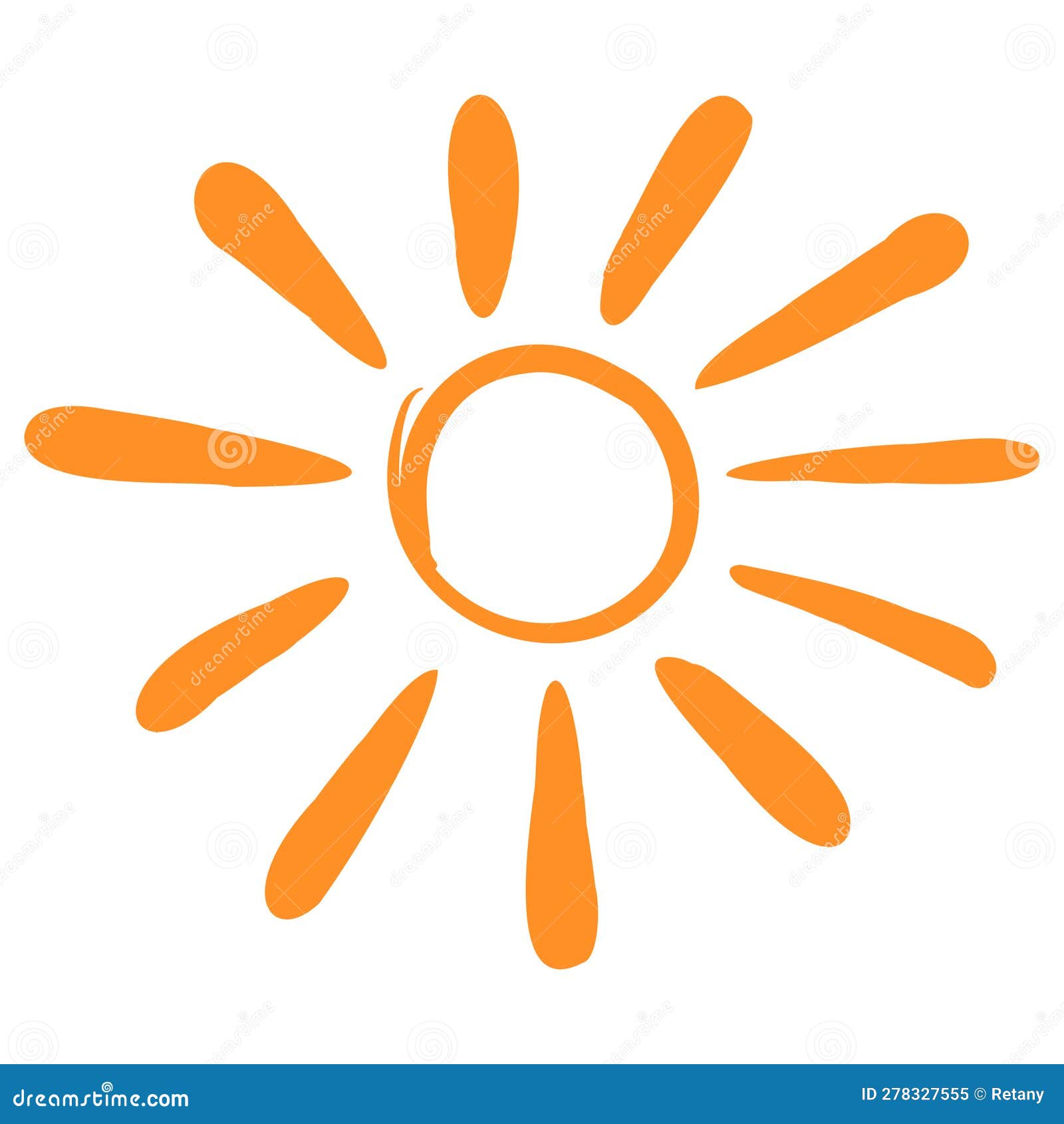 Color sketch of sun. stock vector. Illustration of object - 278327555