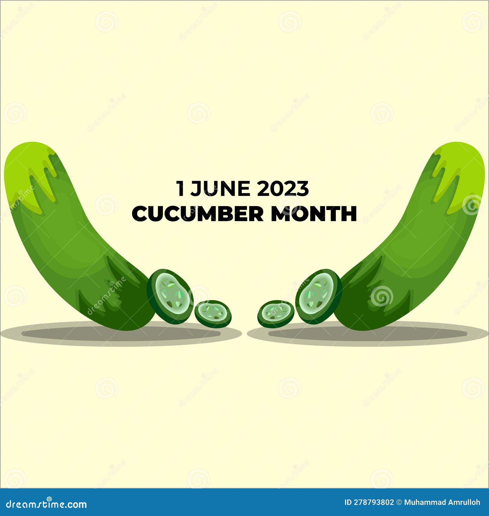 Cucumber Month Vector stock vector. Illustration of dessert - 278793802