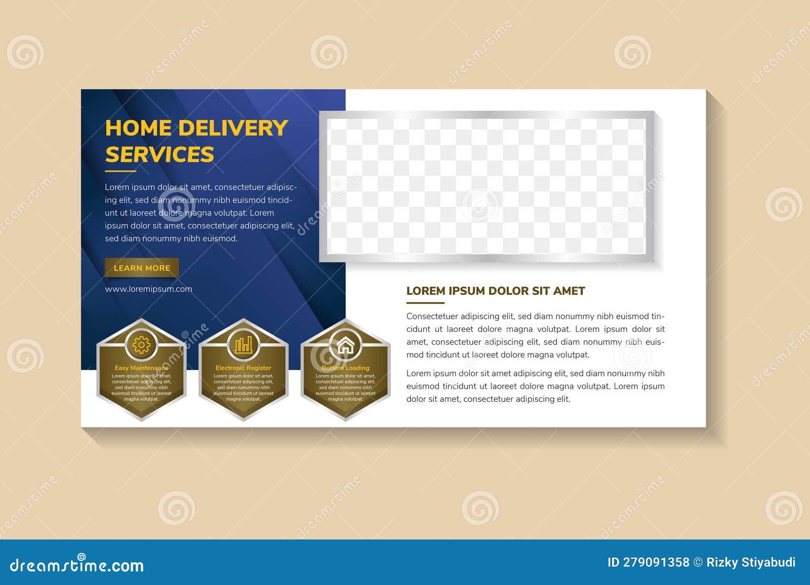 Online Delivery Service Concept for Horizontal Layout Banner Stock ...