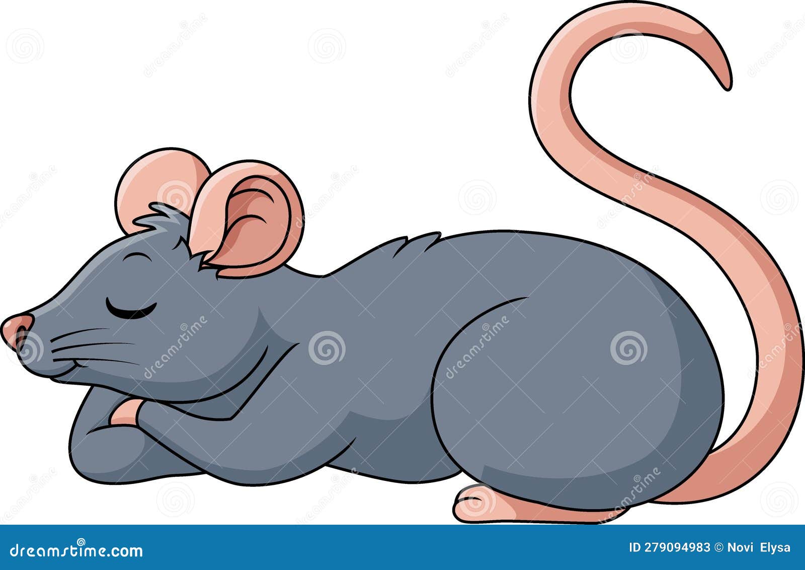 Cute Baby Mouse Cartoon Sleeping Stock Vector - Illustration of rest ...