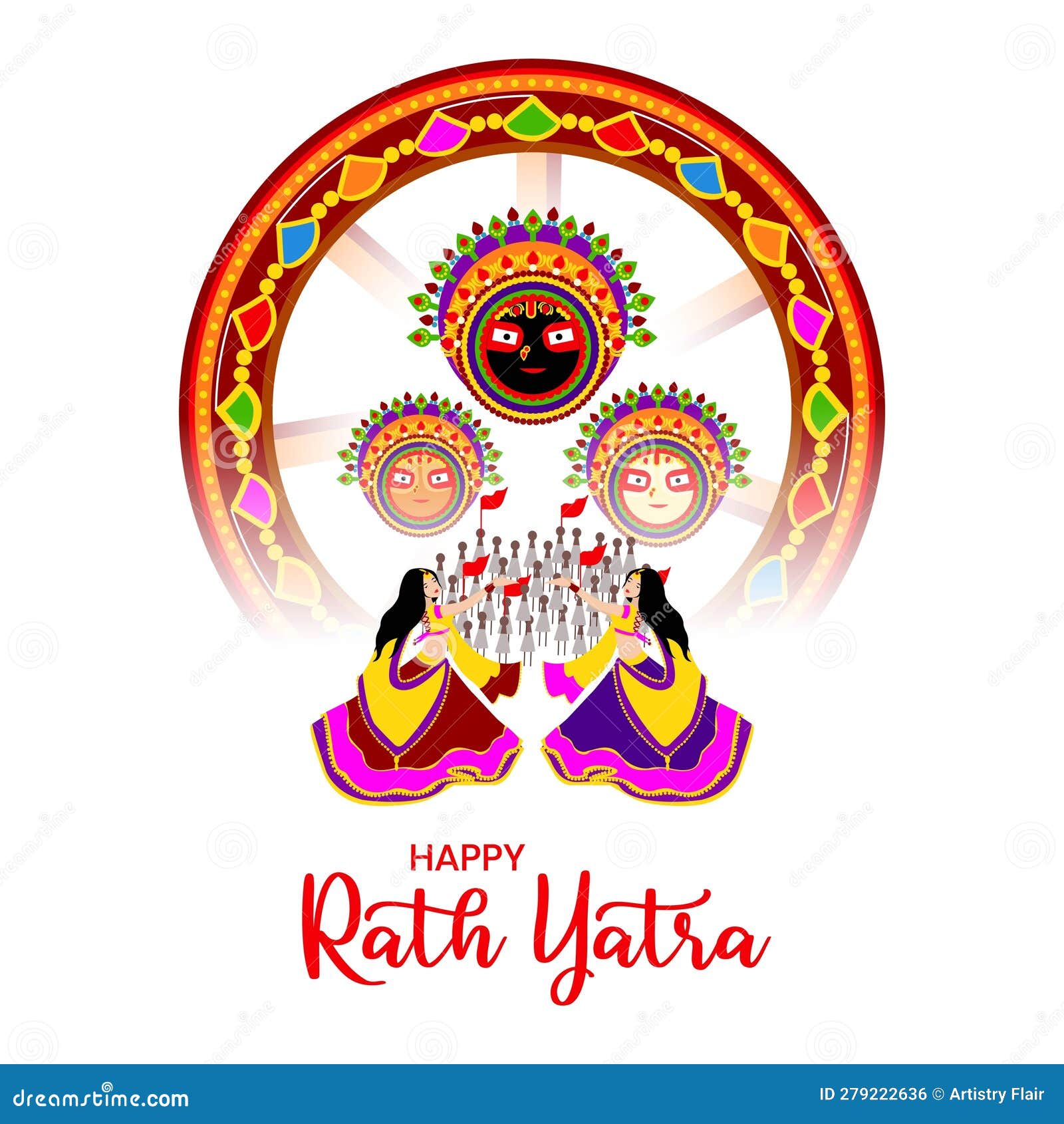 Vector Illustration of Indian Festival Rath Yatra Celebration Design ...
