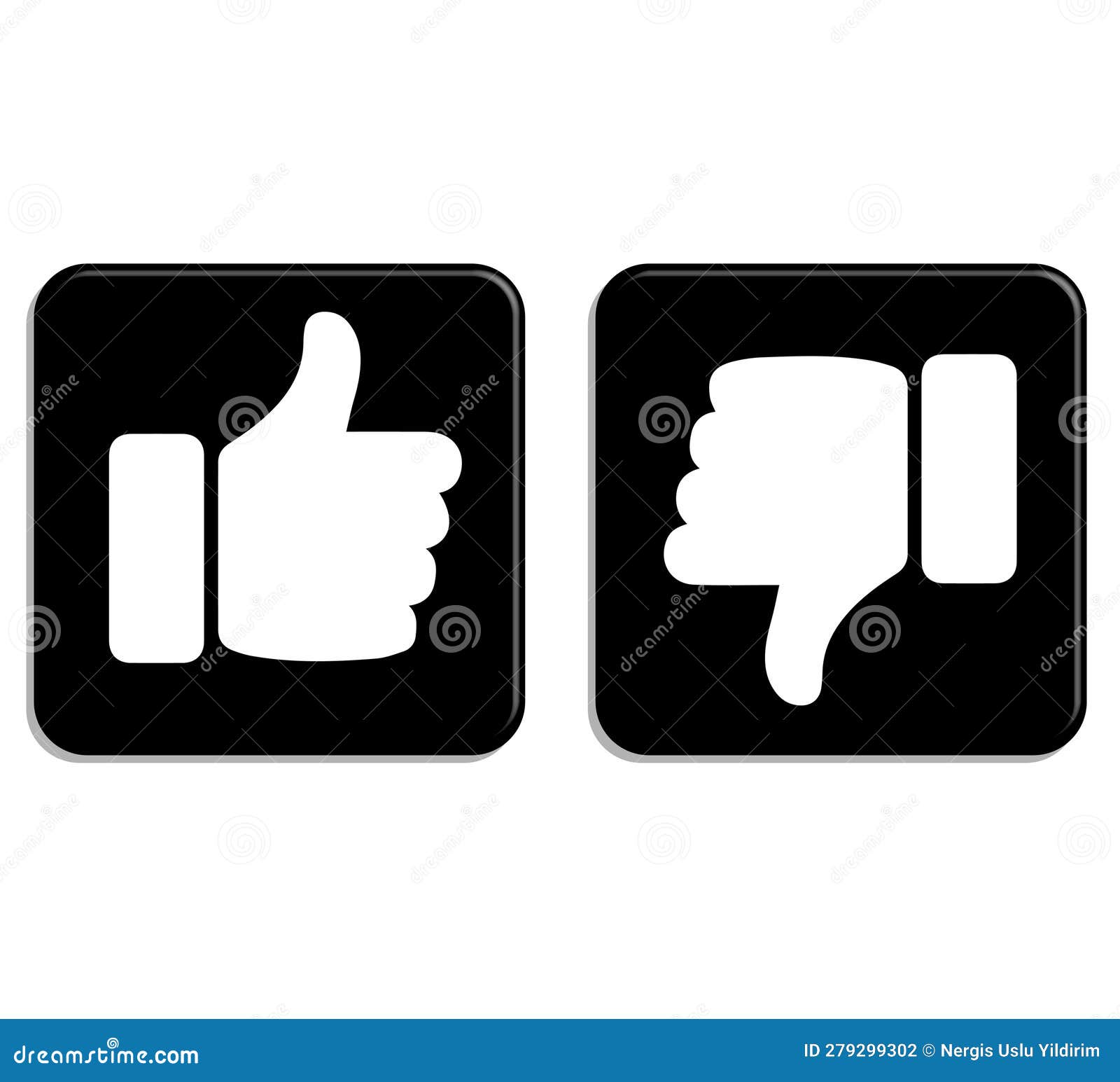 Like and Dislike Icons in Frames Stock Vector - Illustration of reject ...