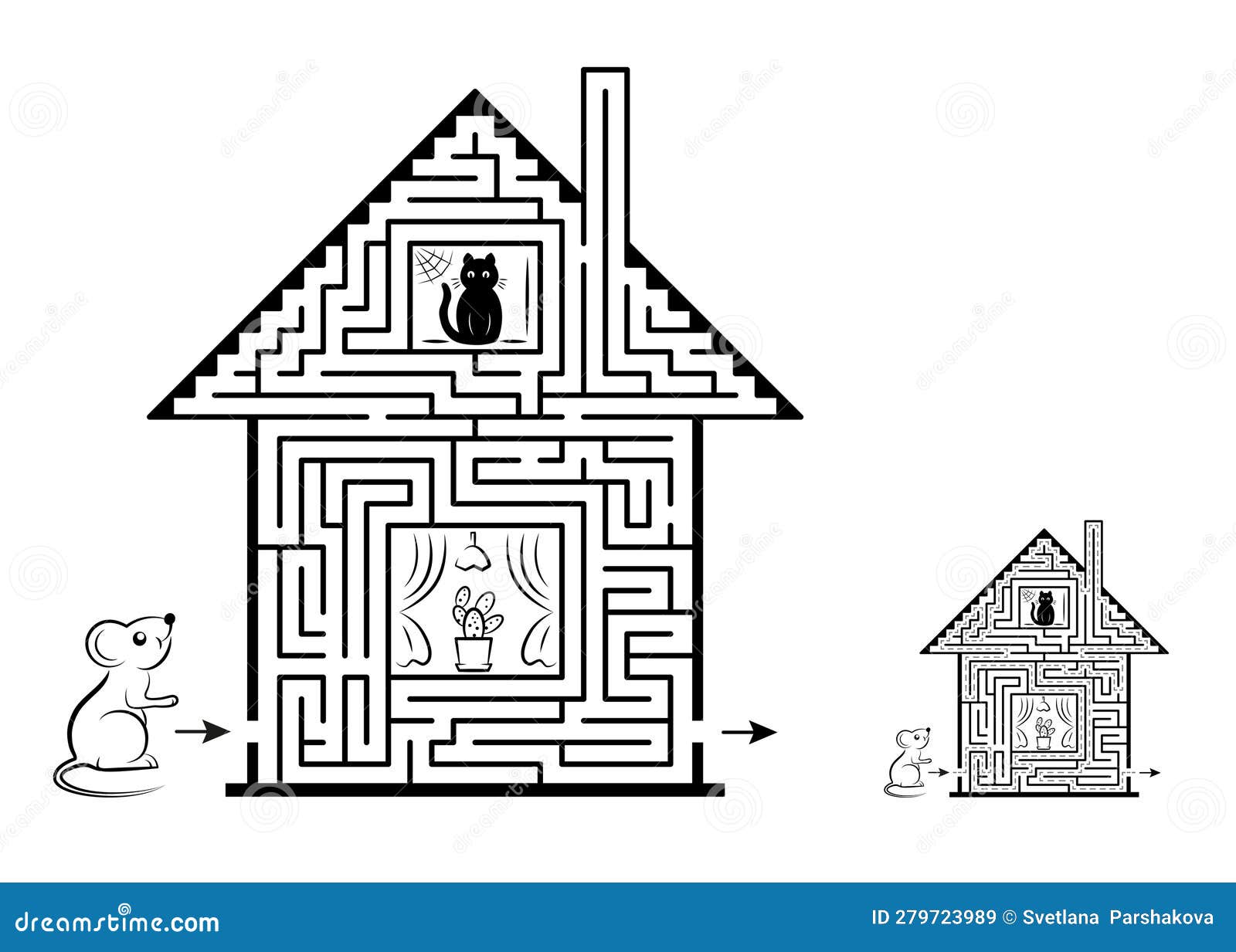Maze Game for Kids and Adults. Help the Little Mouse Take the Walk ...