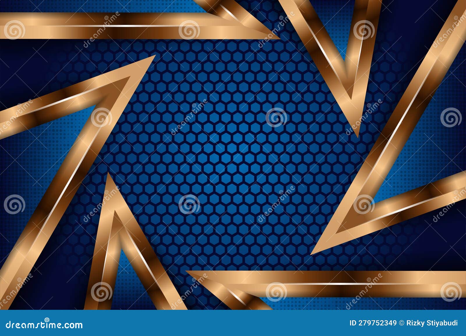 Luxurious Dark Blue Navy Gradient Combined with Gold Line Overlap ...